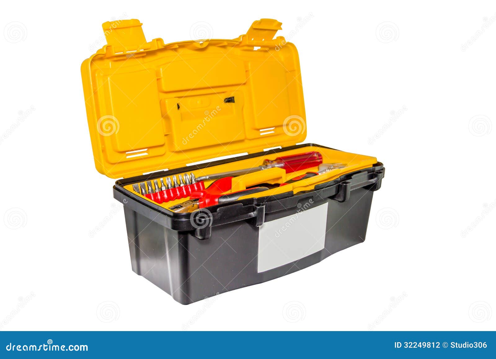 Plastic tool box stock photo. Image of screwdriver, open - 32249812
