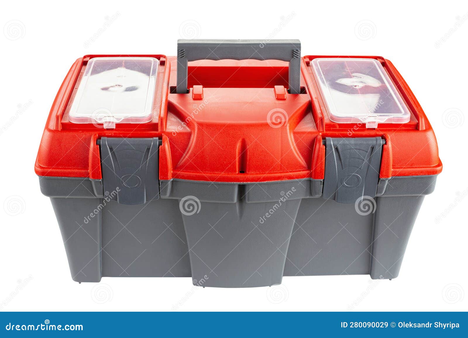 Plastic Toolbox with Red Top Isolated on White Background Stock Image ...