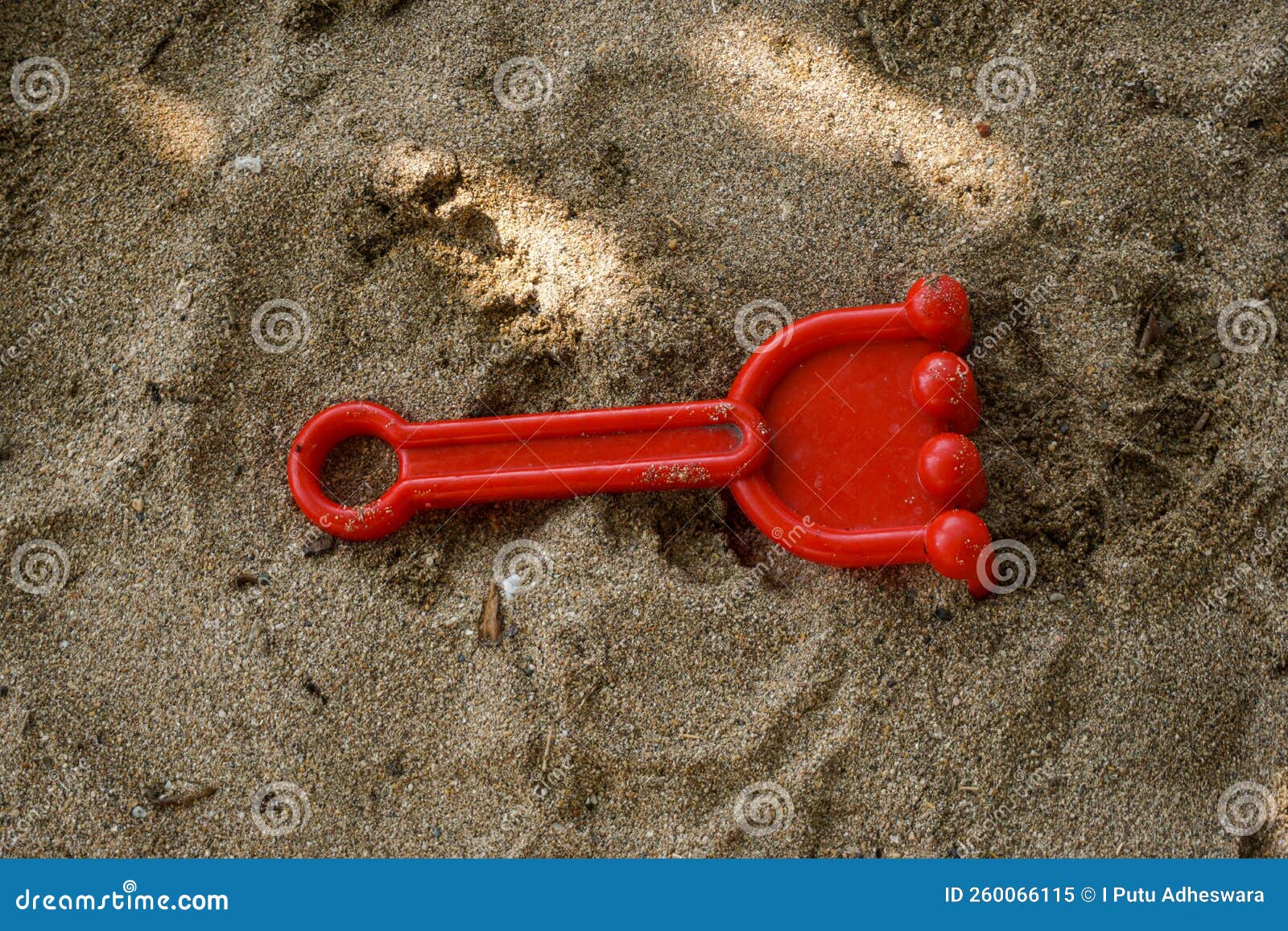 Plastic Tools Kid on the White Sand of the Beach. Stock Image - Image ...