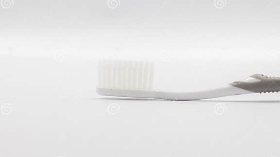 Plastic Toothbrush on Grey Background Stock Image - Image of clean ...