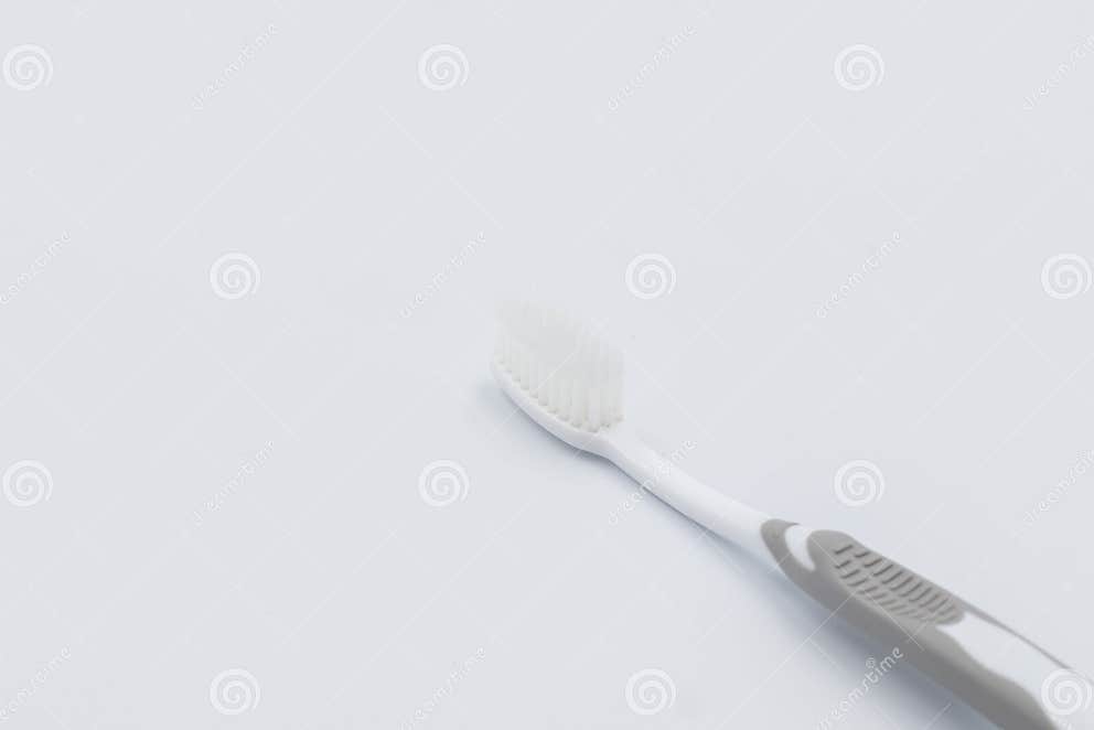 Plastic Toothbrush on Grey Background Stock Image - Image of object ...
