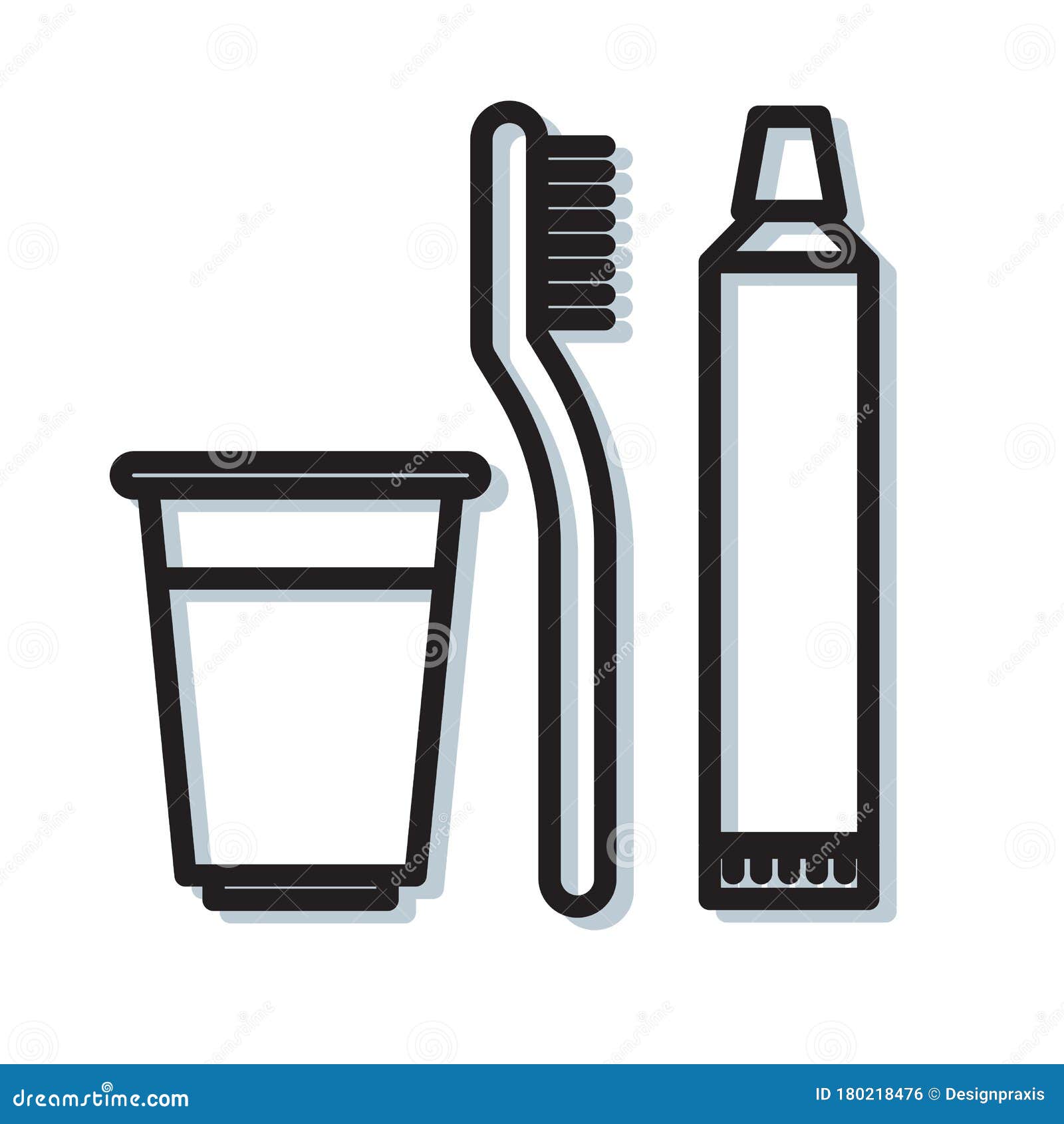 Plastic Toothbrush and Toothpaste Icon Stock Illustration ...