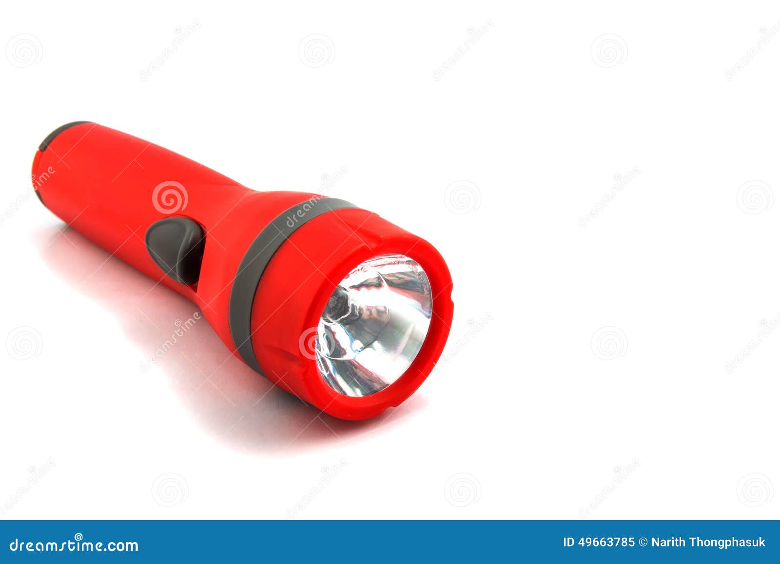 Plastic Torch Flashlight Isolated Stock Image - Image of back, isolate ...