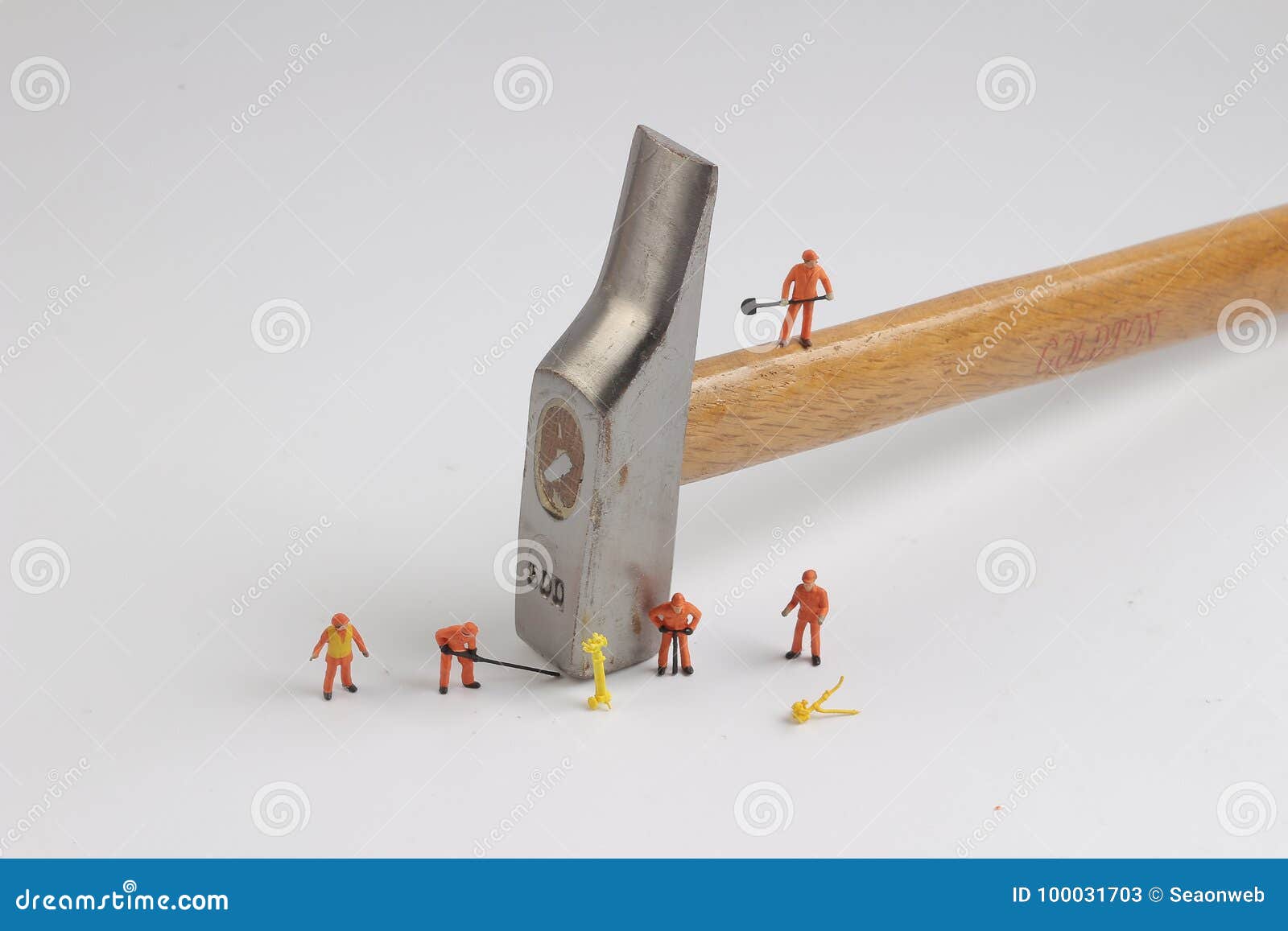 Plastic Toy Builder Construction Worker Standin Stock Image - Image of ...
