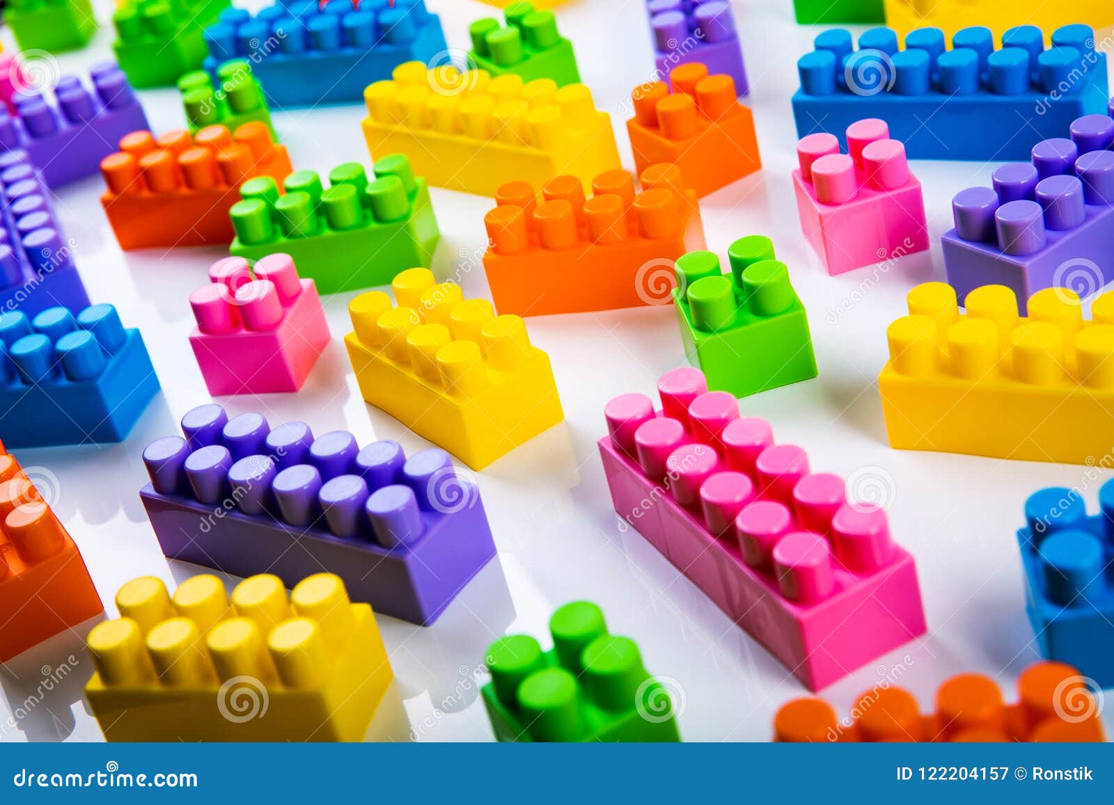 Plastic Toy Building Blocks Stock Image - Image of colorful ...