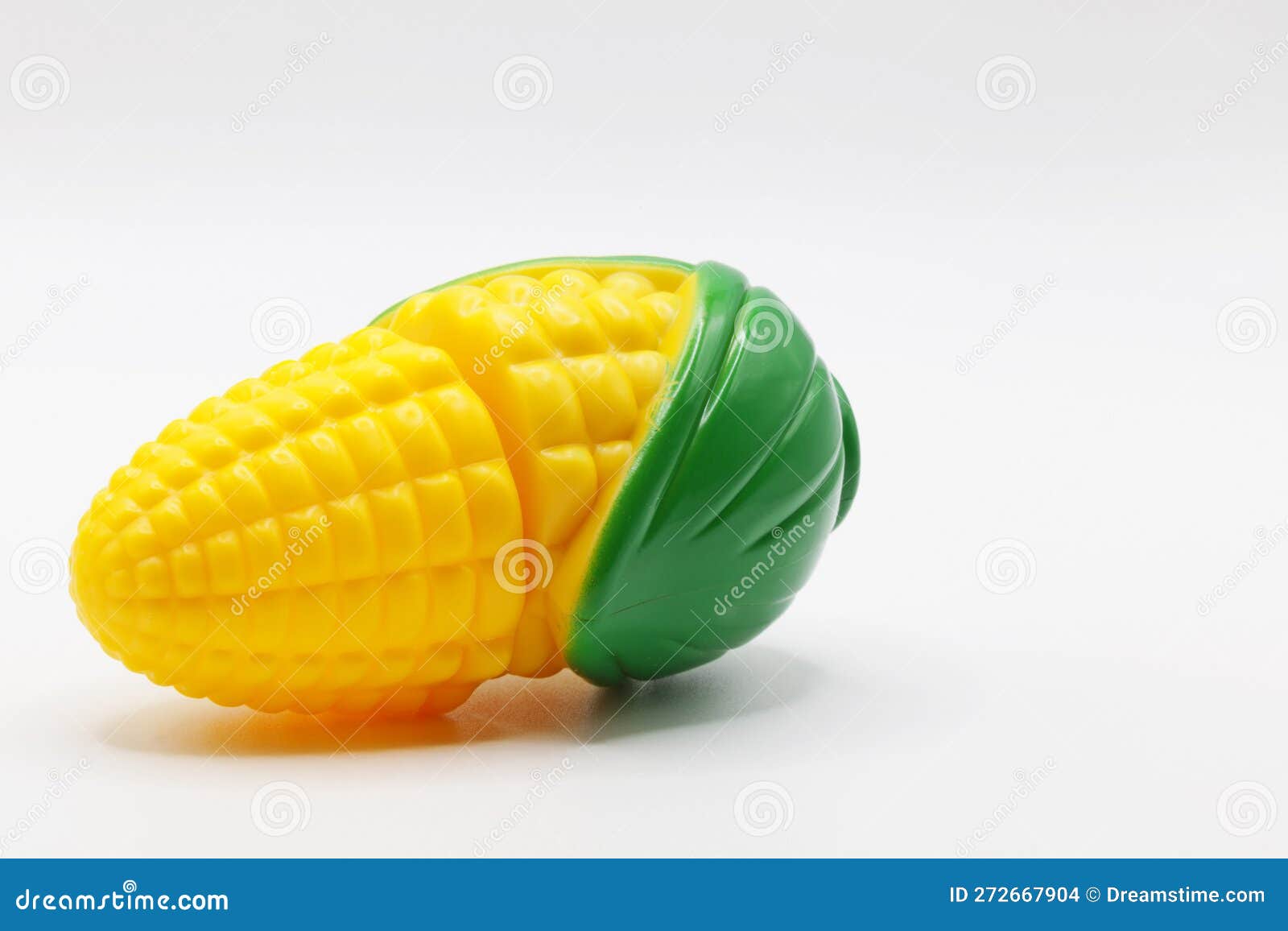 Plastic Toy Corn on White Background Stock Photo - Image of sweet ...