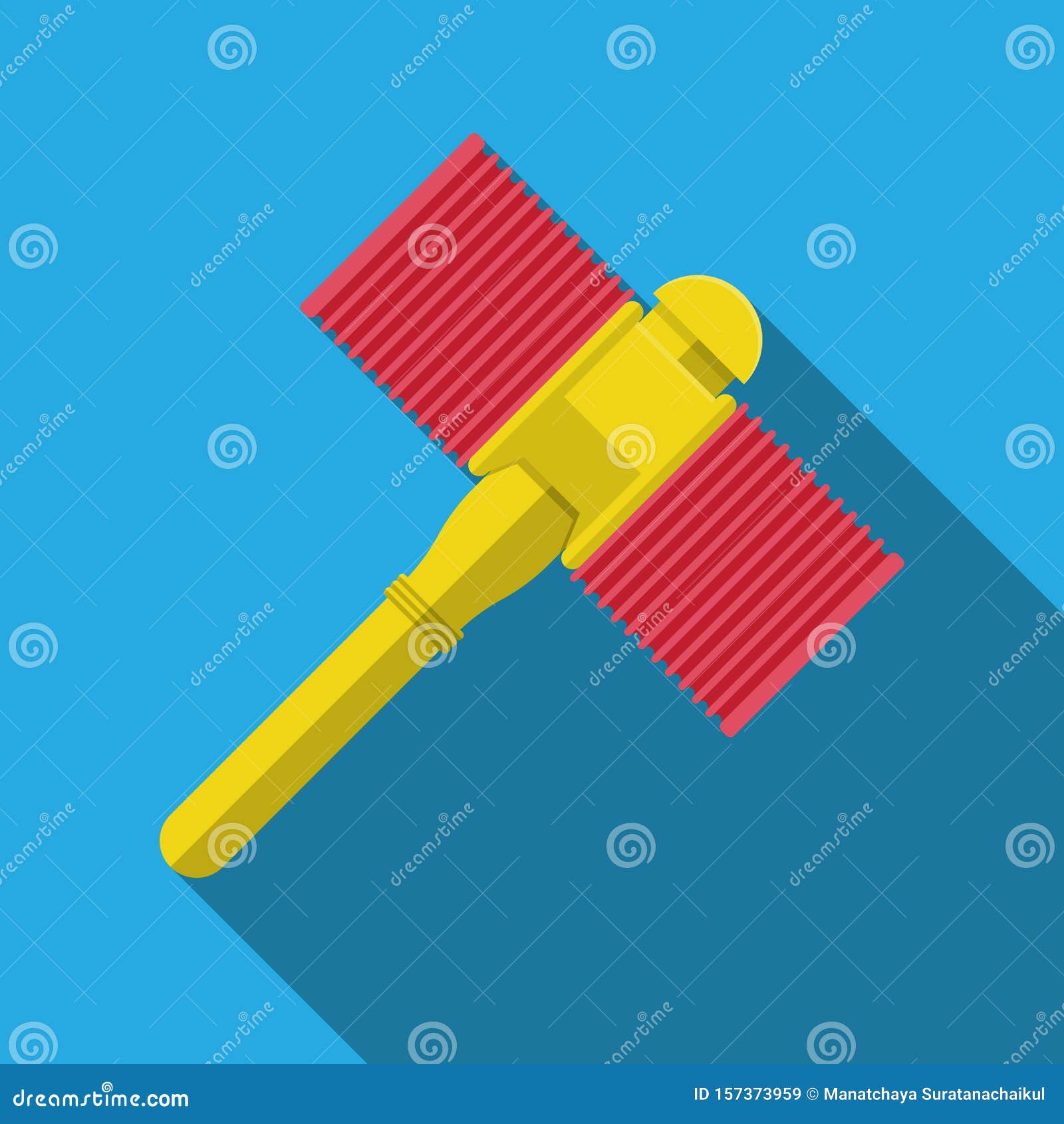 Plastic toy hammer. stock illustration. Illustration of handyman ...