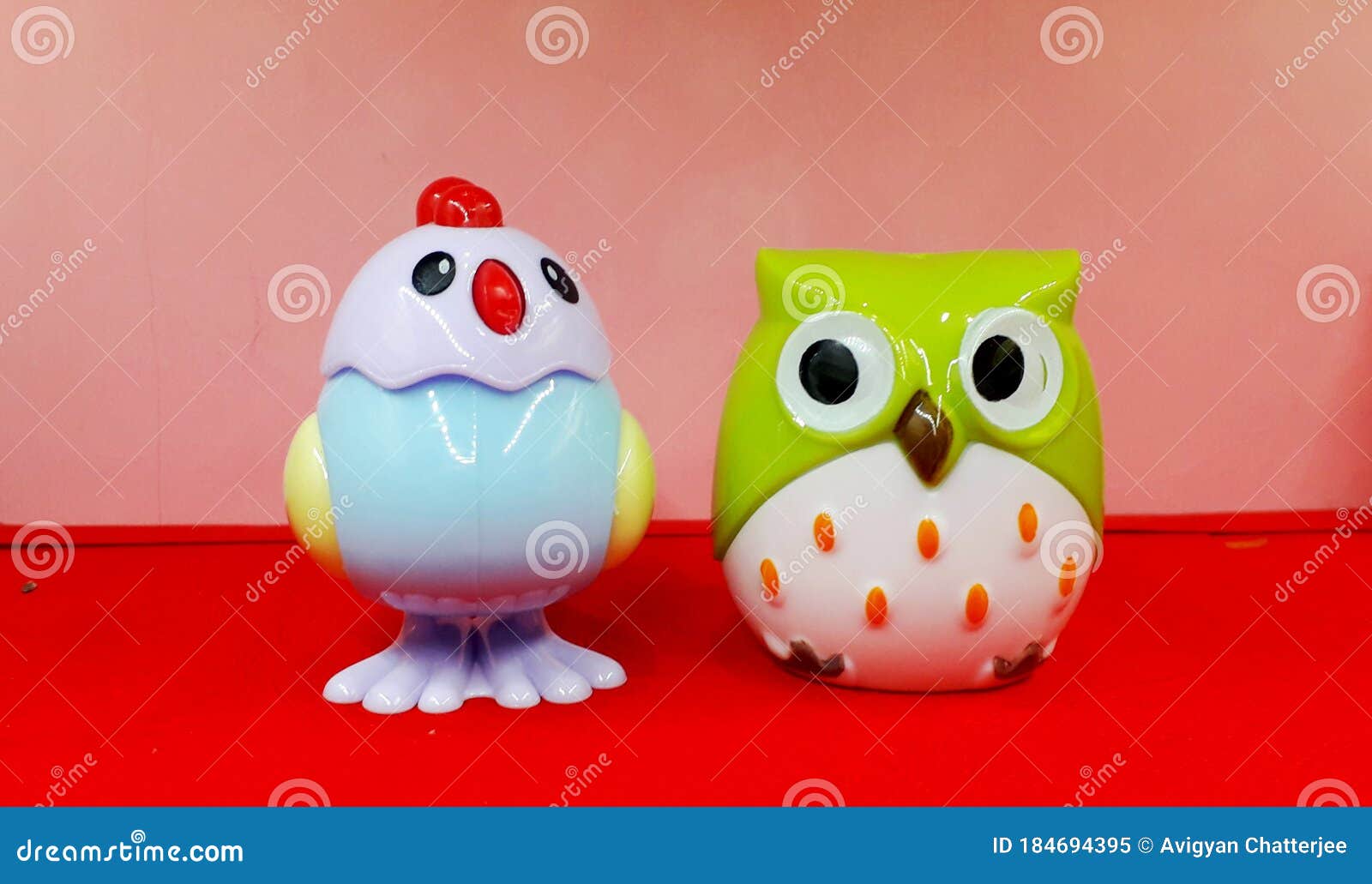 Plastic Toy of a Hen and an Owl Stock Image - Image of flower, orange ...