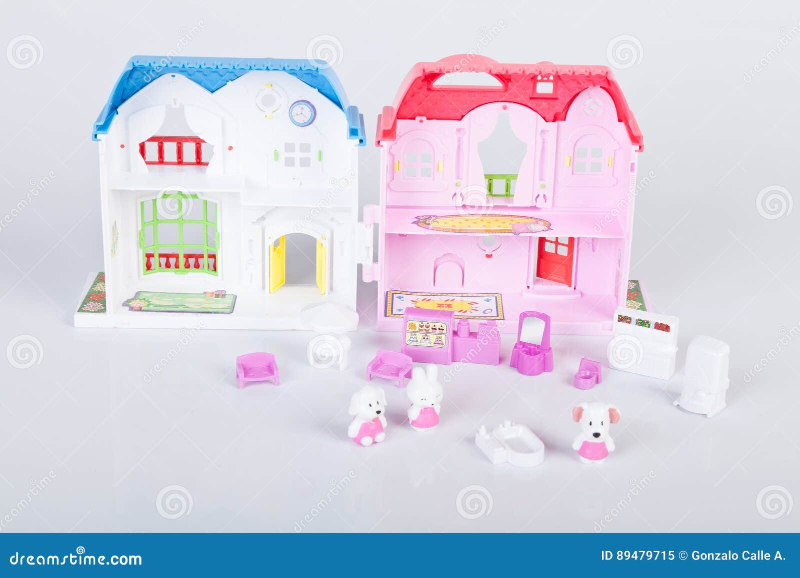 Plastic Toy House on White Background Stock Image - Image of modest ...