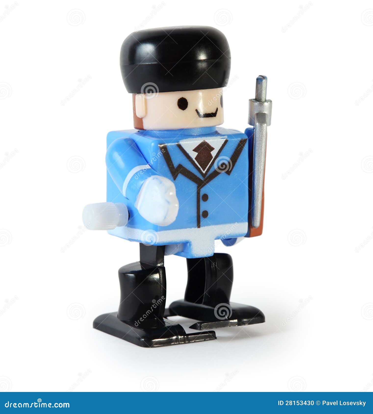 Plastic Toy Mechanical Guard with Gun Isolated Stock Photo - Image of ...