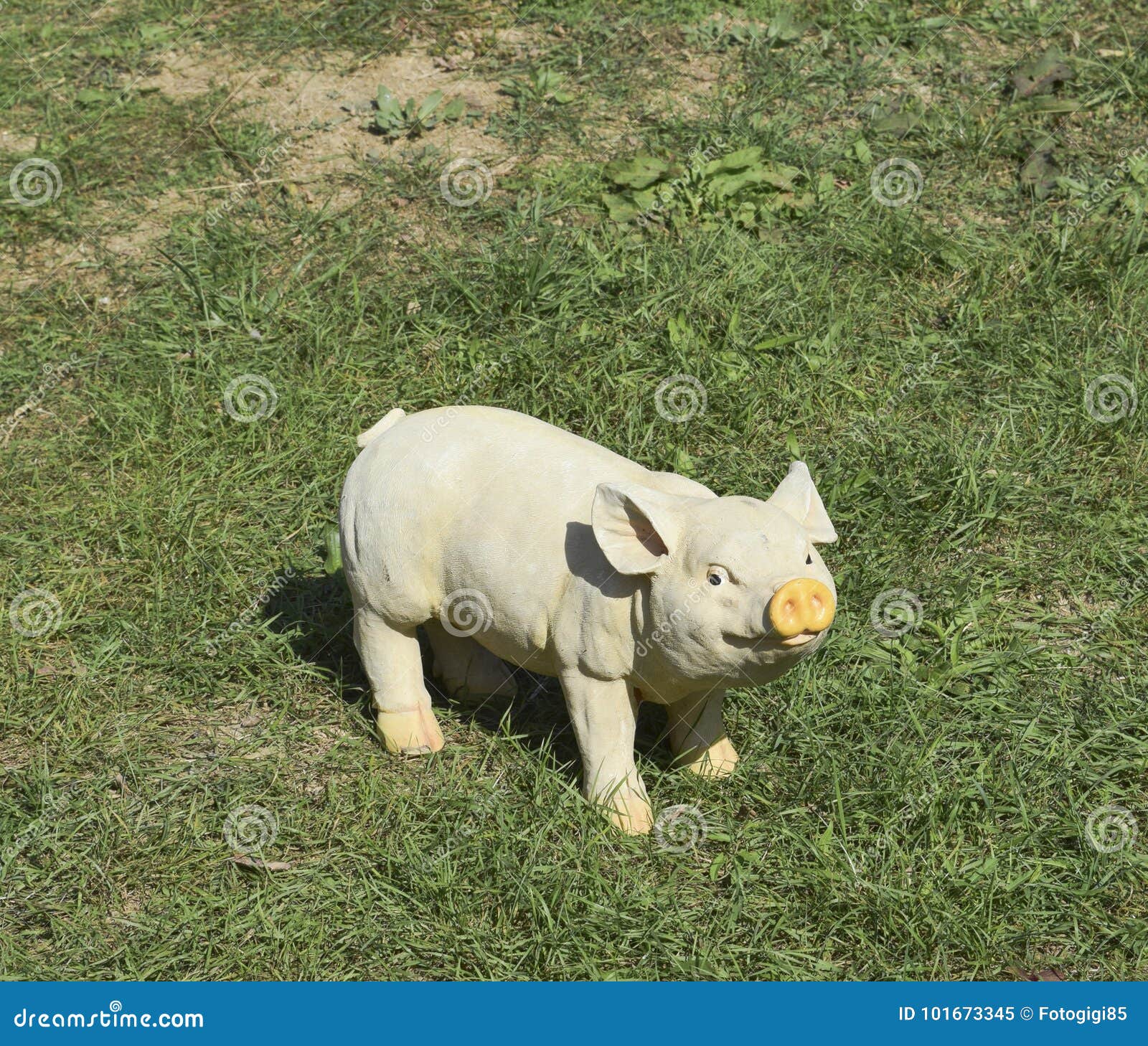 Plastic Toy Pig. Figures Pigs on the Lawn Stock Image - Image of farm ...