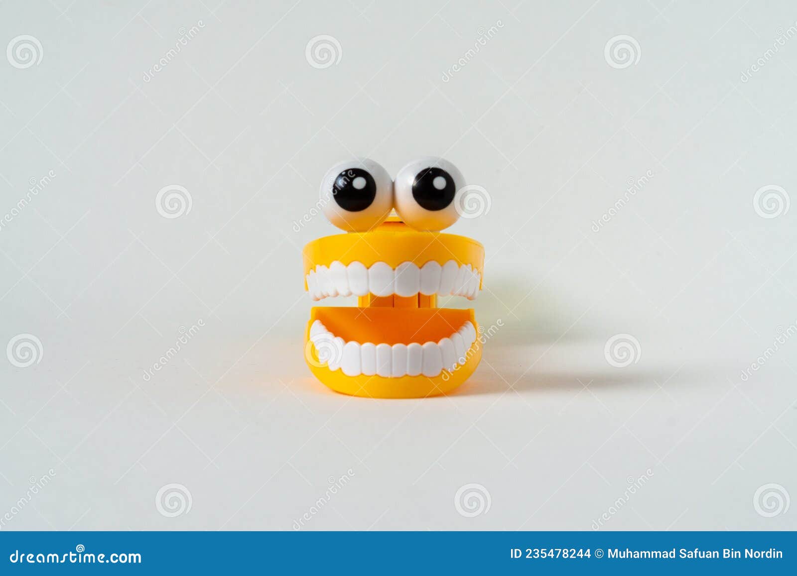 Plastic Toy Teeth Isolated on a White Background Stock Photo - Image of ...