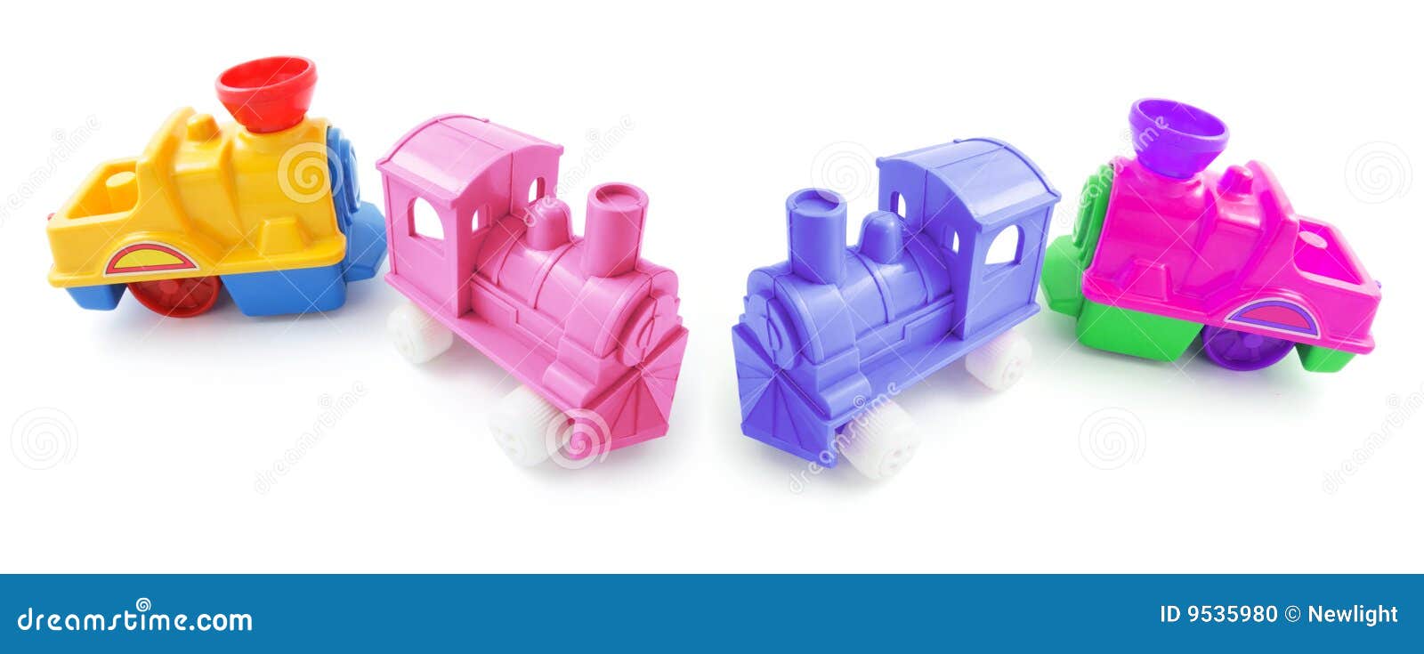 Plastic Toy Trains stock photo. Image of colours, background - 9535980