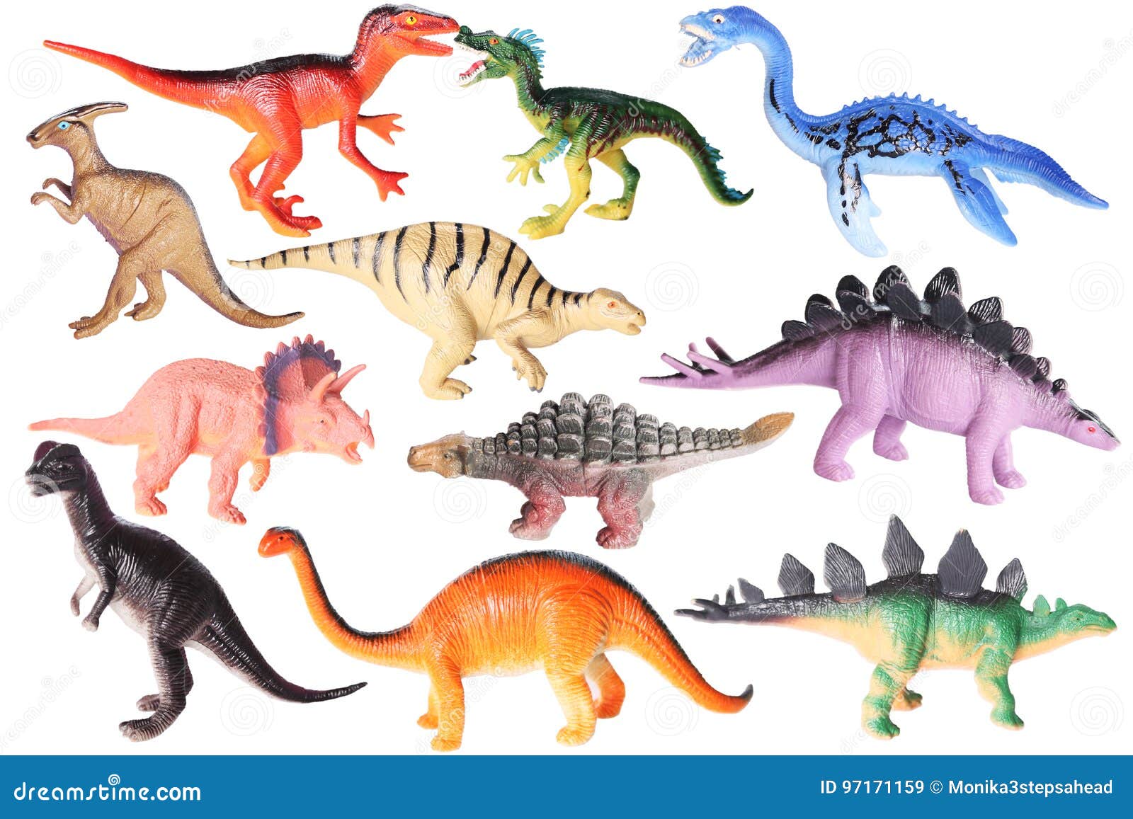 Plastic toys - dinosaurs stock illustration. Illustration of reptilies ...