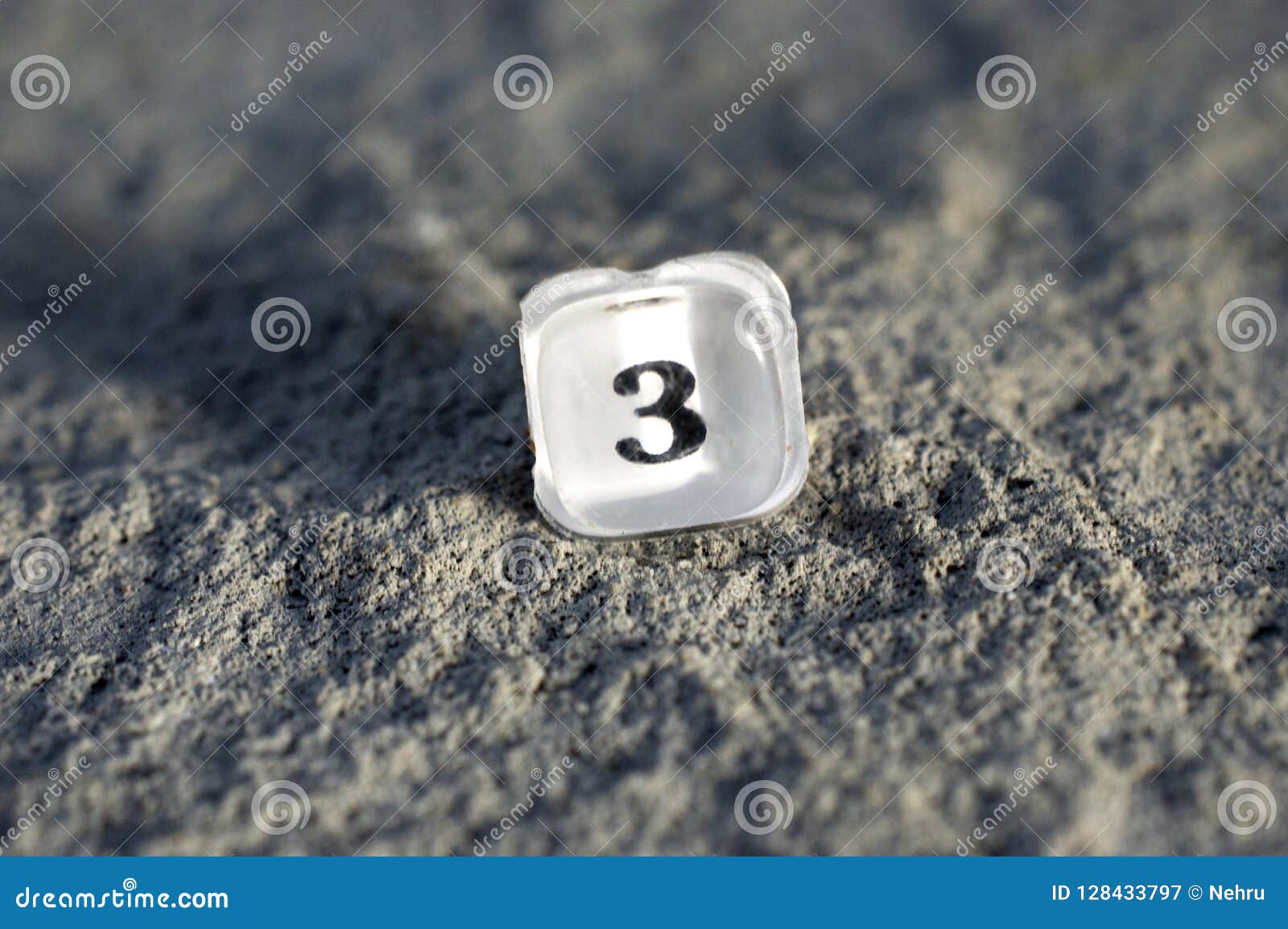 Plastic Translucent Button Number 3 from an Old Calculator on a ...