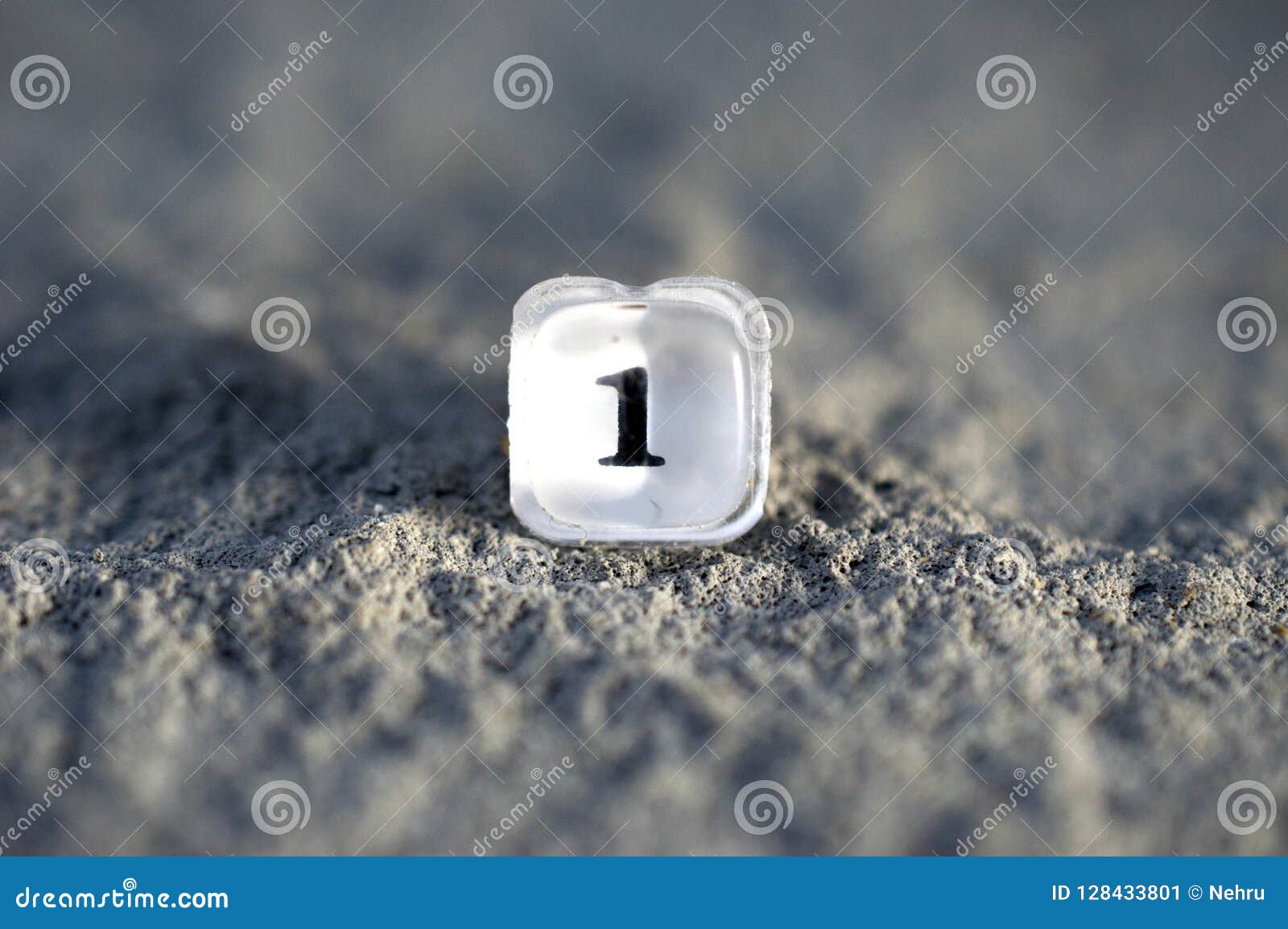 Plastic Translucent Button Number One from an Old Calculator on a ...