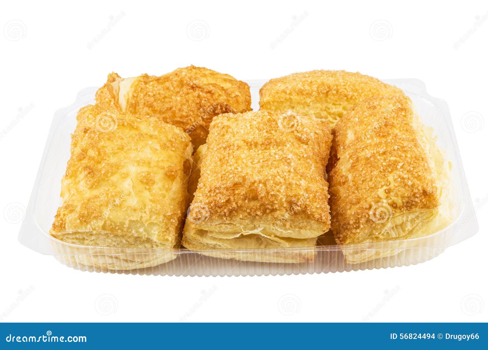 Plastic Transparent Box Flaky Biscuits Isolated White Stock Photos ...