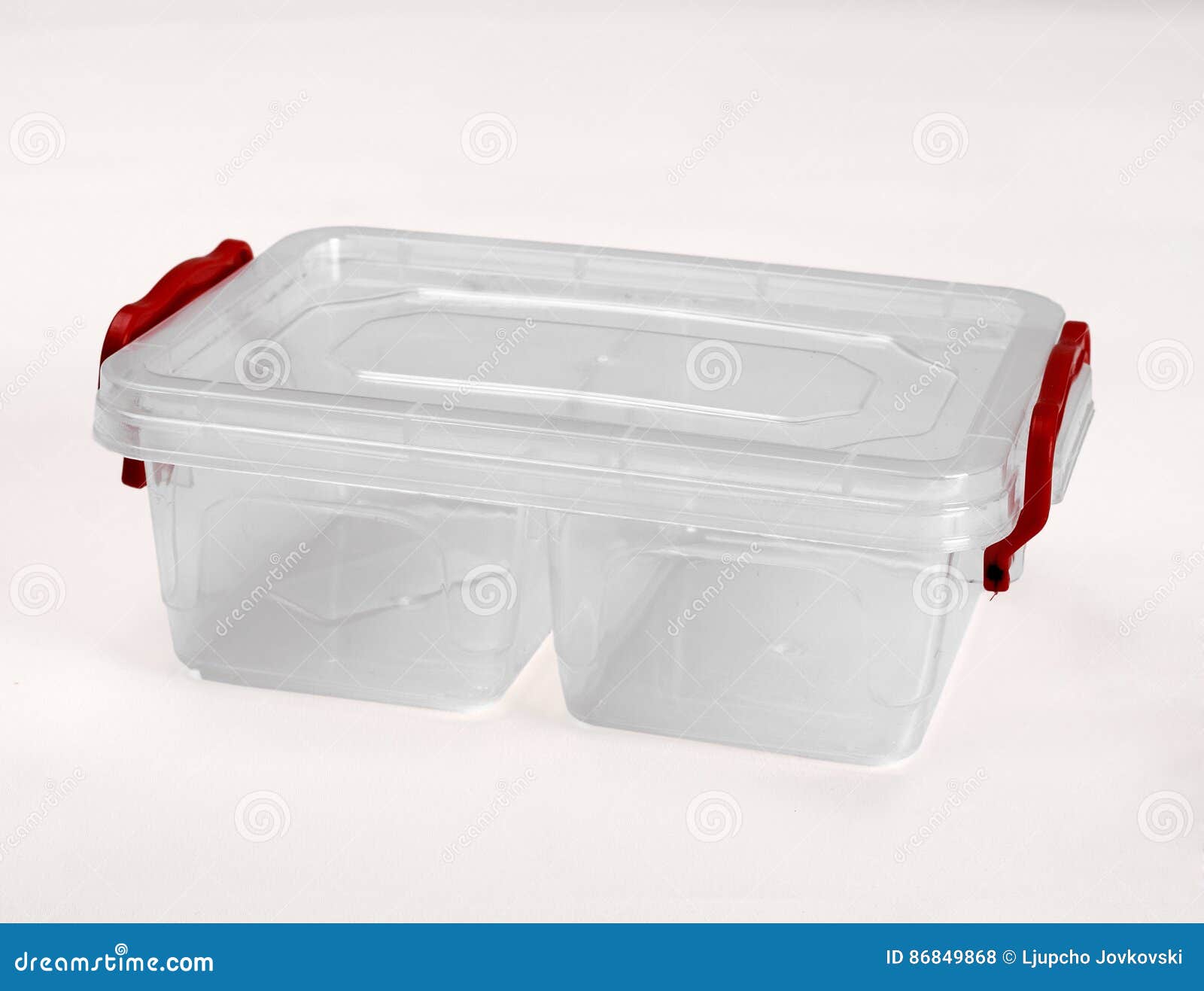 Plastic Transparent Box with Handles and Lid Stock Photo - Image of ...
