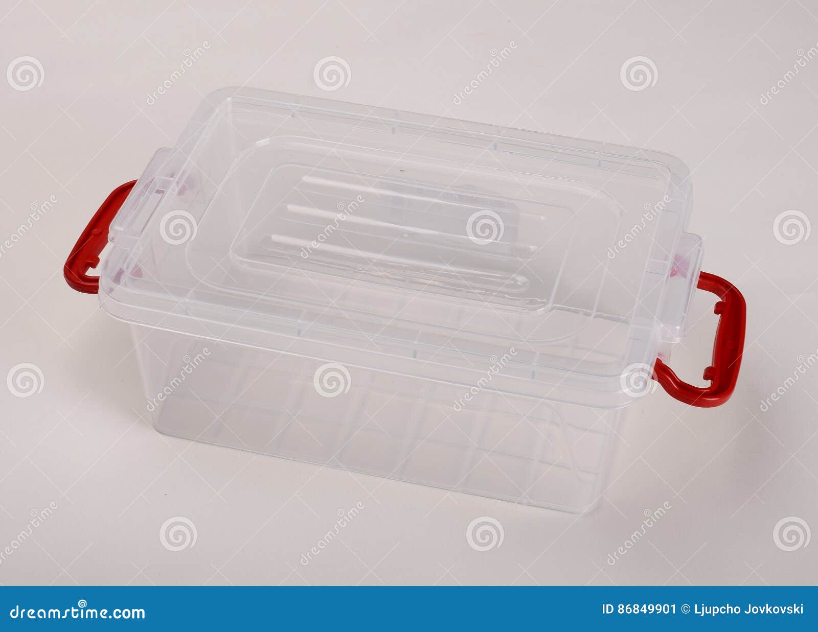 Plastic Transparent Box with Handles and Lid Stock Image - Image of ...