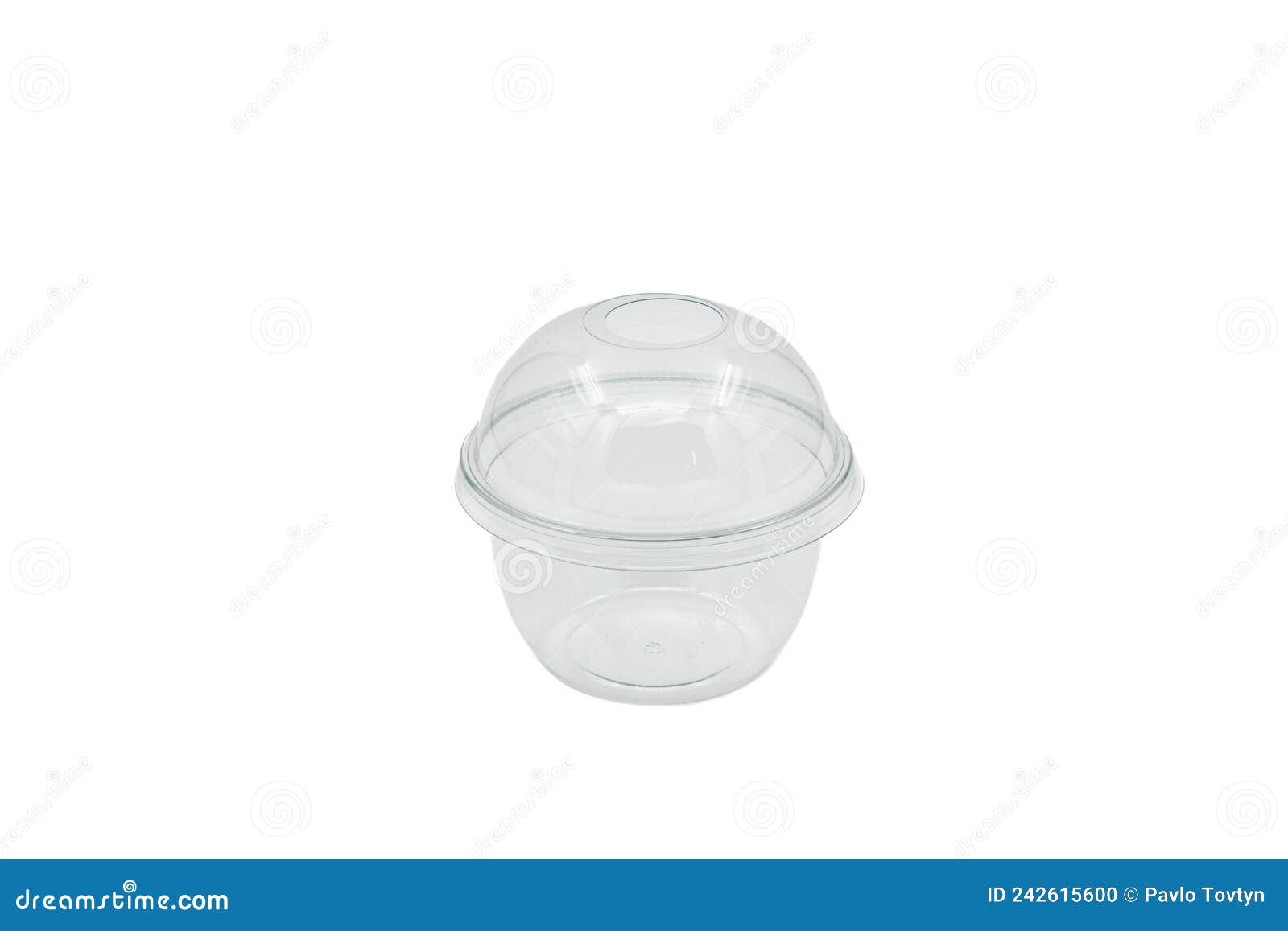 Plastic, Transparent Ice Cream Bowl on a White Background Stock Photo ...
