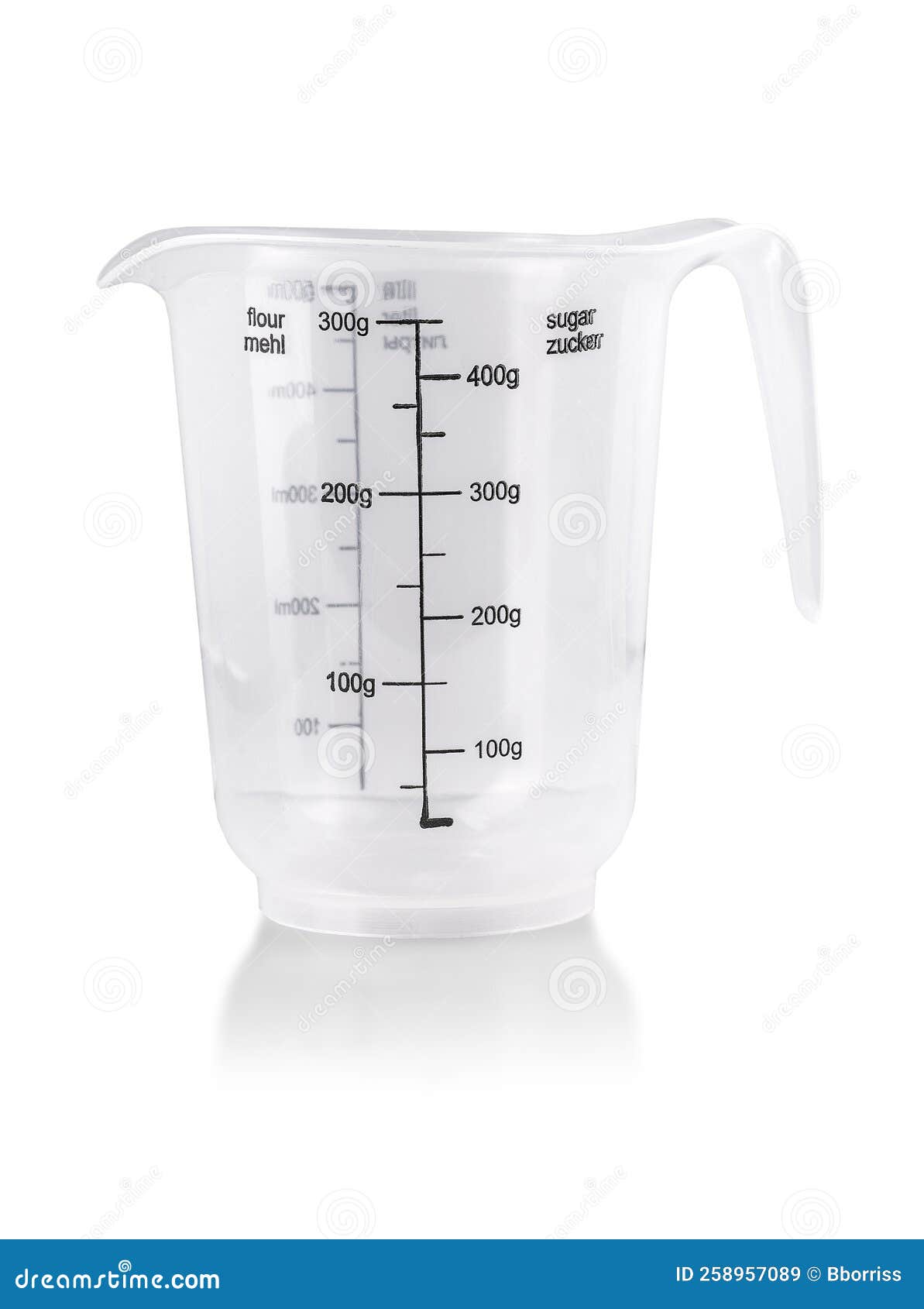 Plastic Transparent Kitchen Measuring Cup Isolated on White Stock Image ...