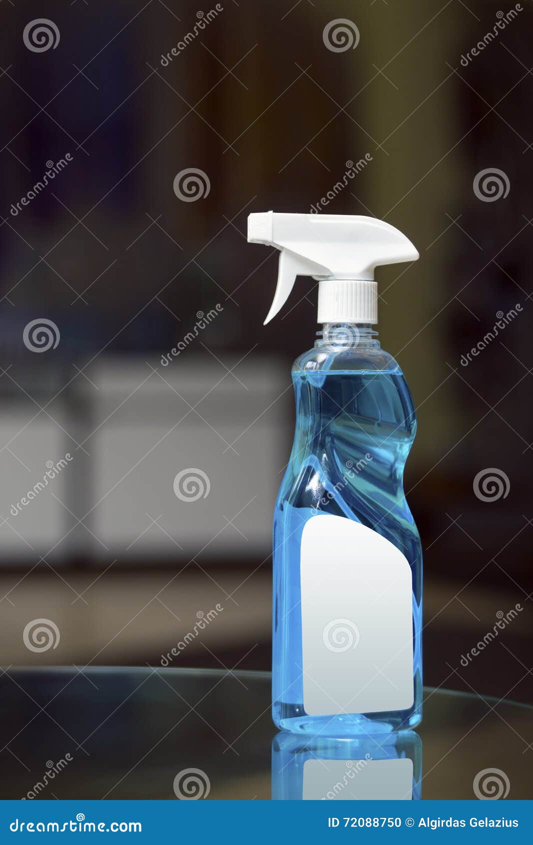 Plastic Transparent Sprayer with Blue Liquid and White Elements Stock ...