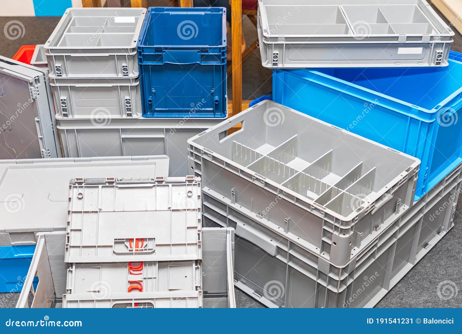 Plastic Transport Crates stock image. Image of transportation - 191541231