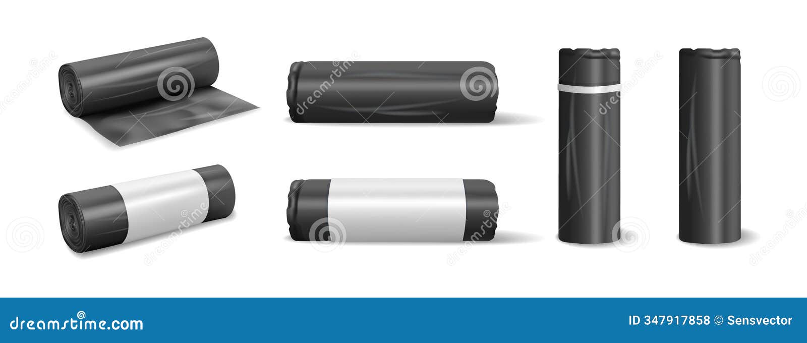 Plastic Trash Bag Packages in Roll Stock Illustration - Illustration of ...