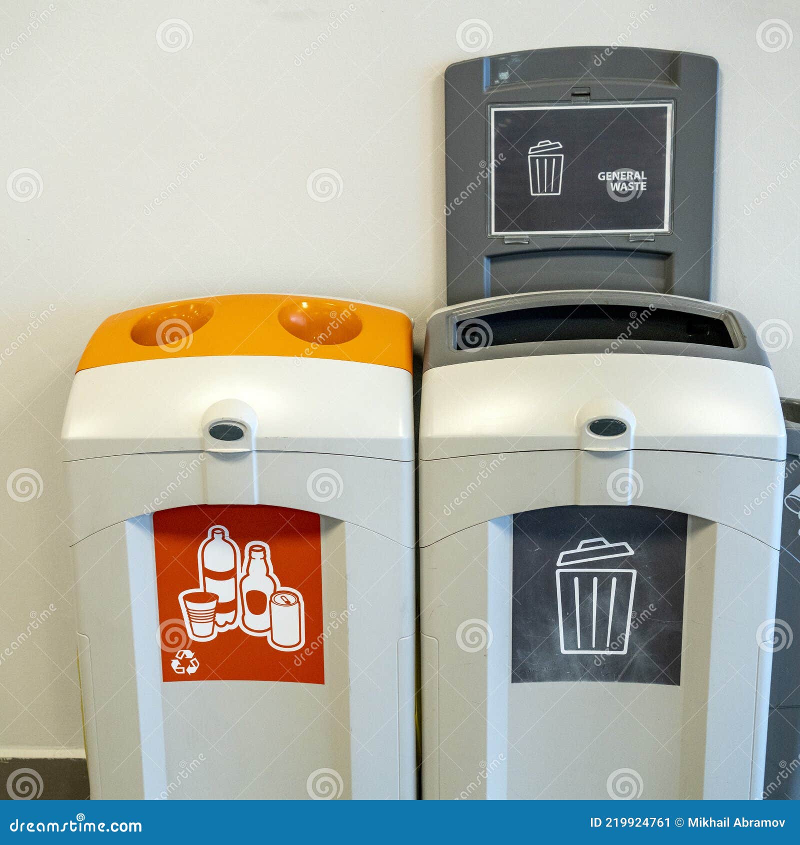 Plastic Trash Bin at Terminal Airport. Stock Image - Image of station ...