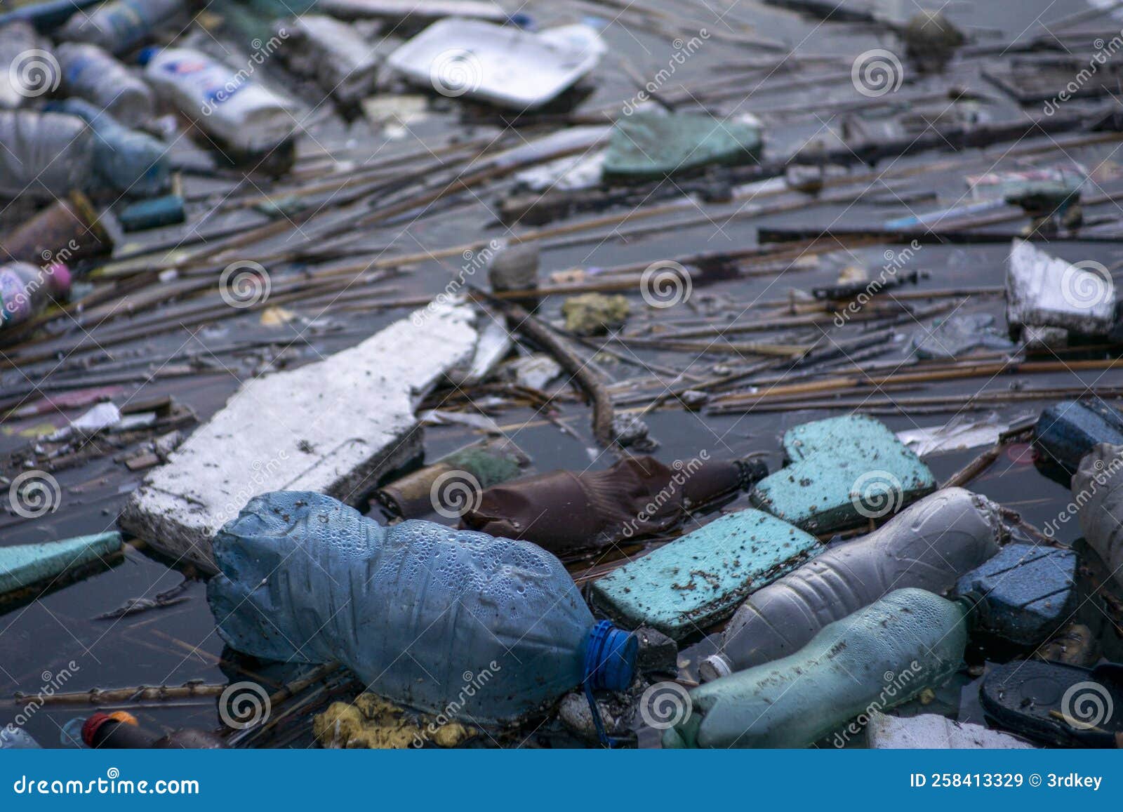 Plastic Trash and Garbage in the Sea Stock Image - Image of trash ...