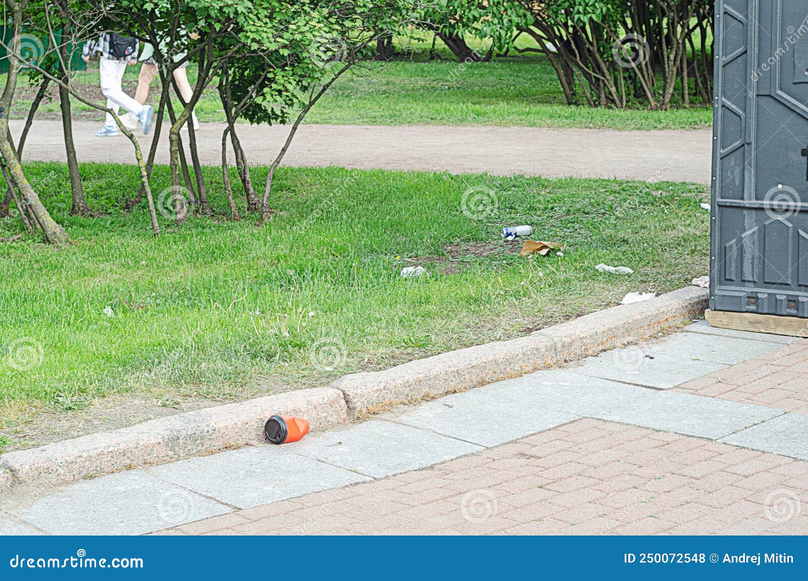 Plastic Trash on the Grass in the Park. Stock Photo - Image of dust ...