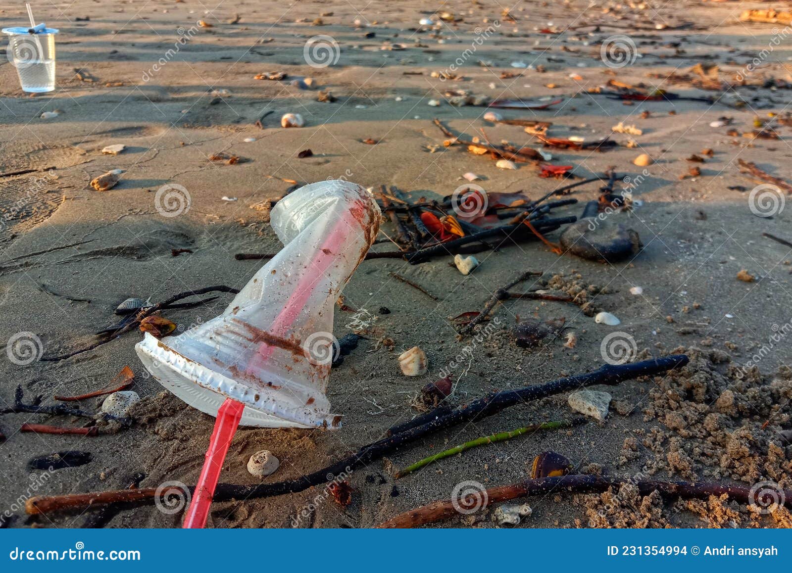 Plastic Trash Scattered on the Beach Stock Photo - Image of beach ...