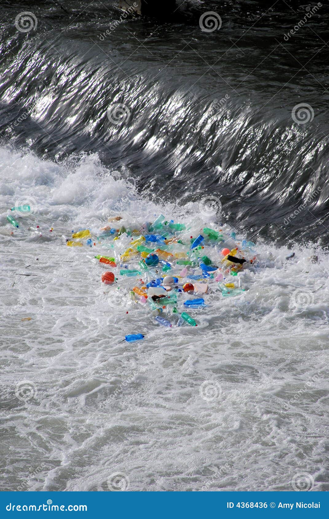 Plastic Trash Trapped at Waterfall Stock Photo - Image of grunge ...
