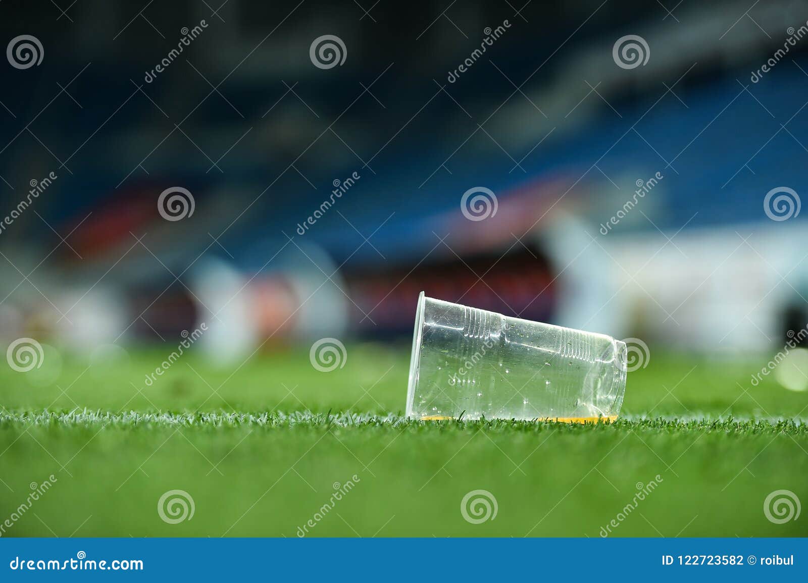 Plastic Trash on the Turf on a Soccer Field Stock Photo - Image of ...