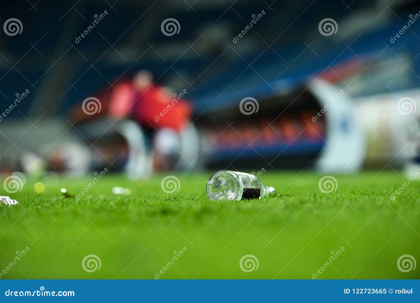 Plastic Trash on the Turf on a Soccer Field Stock Image - Image of ...