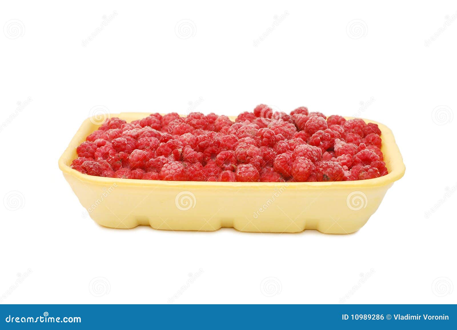 Plastic Tray with the Frozen Raspberry Stock Photo - Image of raspberry ...