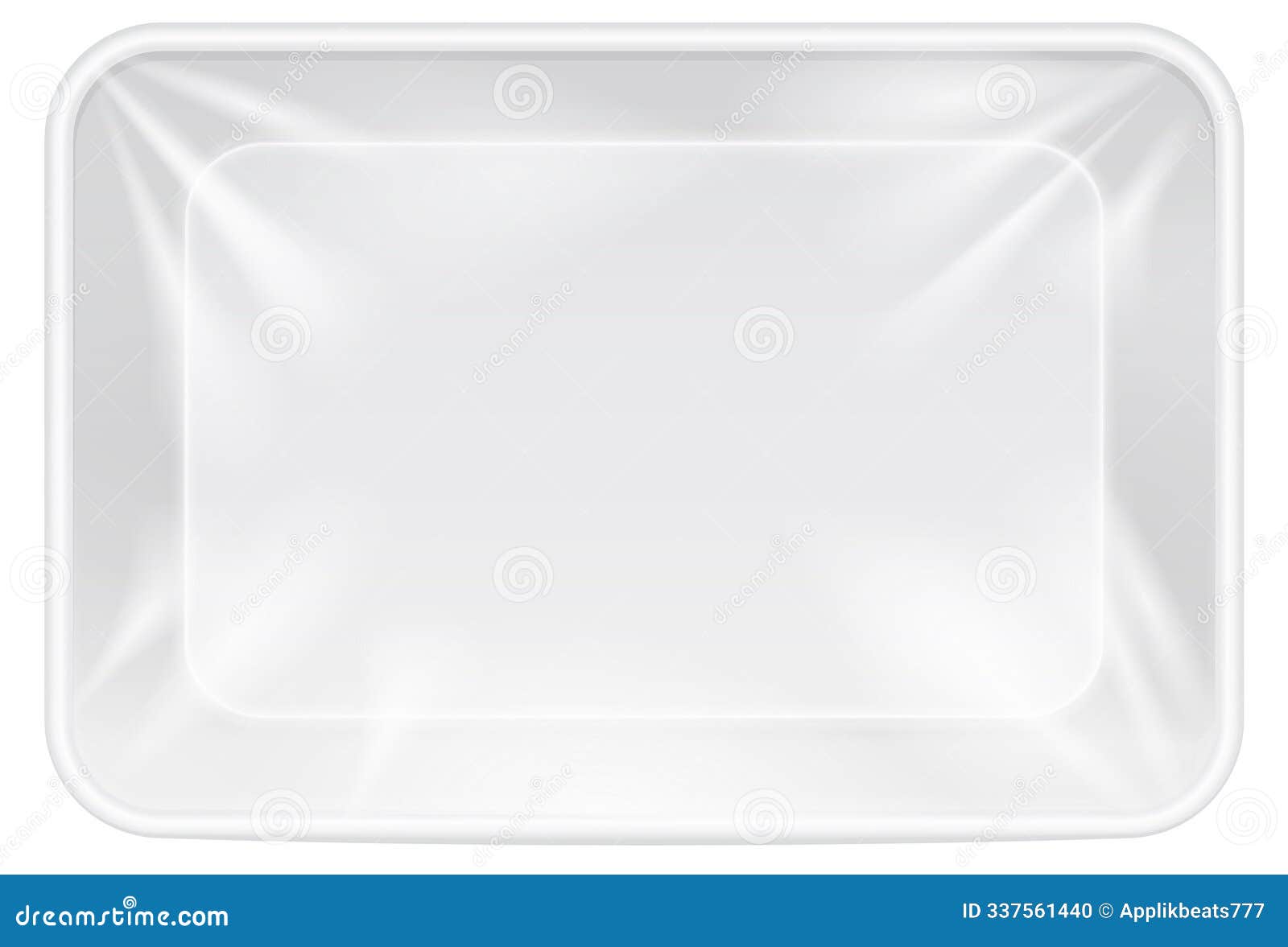 Plastic Tray Top View. Wrapped Package Realistic Mockup Stock ...