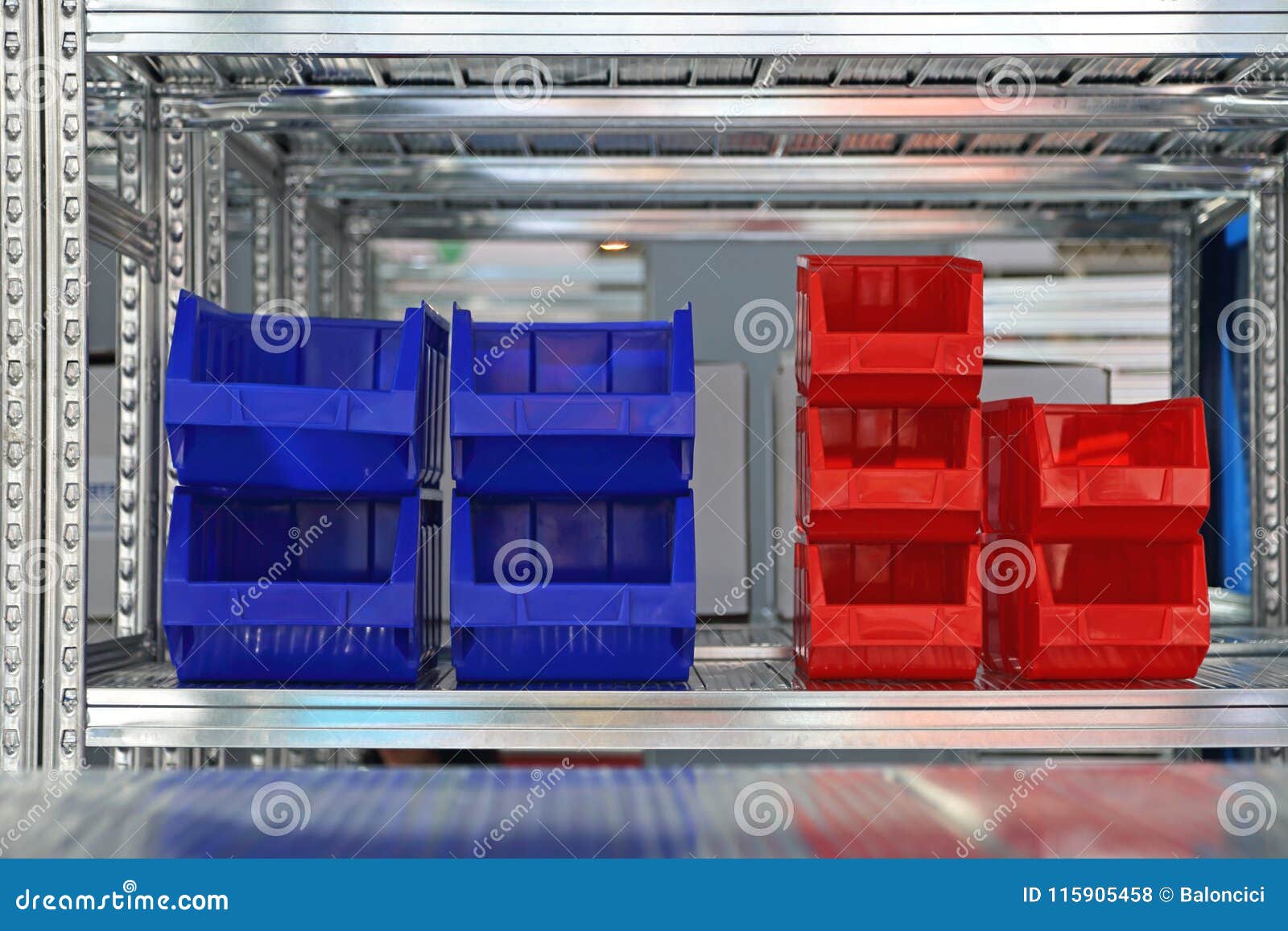 Sorting Trays Shelf stock photo. Image of warehouse - 115905458