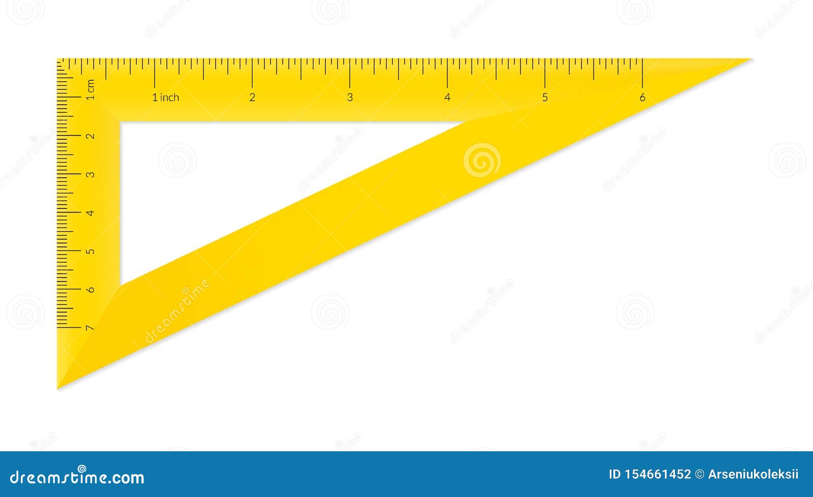 Plastic Triangle with Metric and Imperial Units Ruler Stock Vector ...
