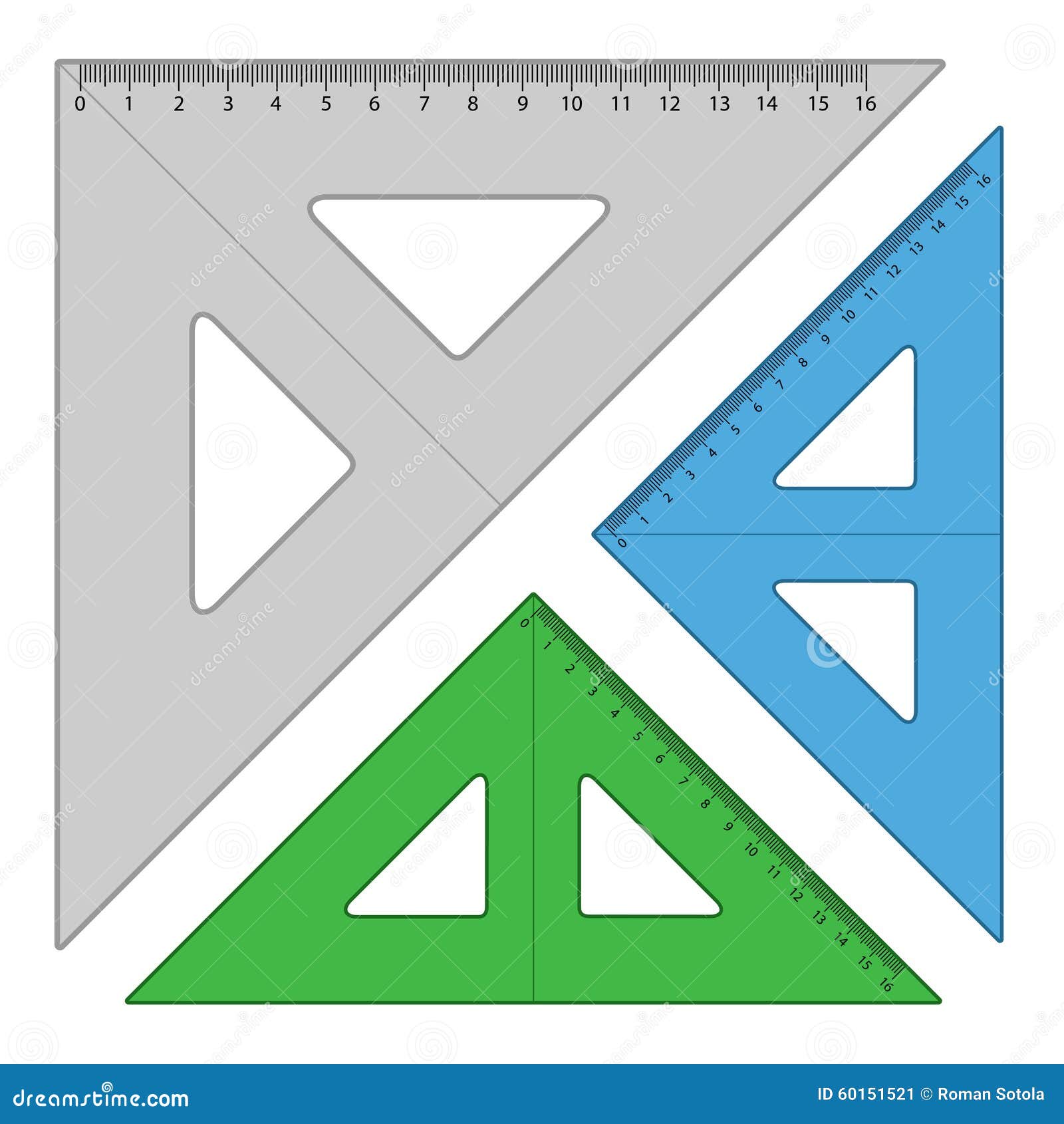 Plastic triangle rulers stock vector. Illustration of metric - 60151521