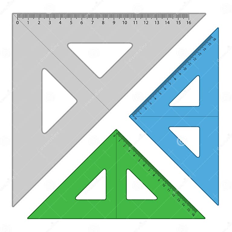 Plastic triangle rulers stock vector. Illustration of metric - 60151521