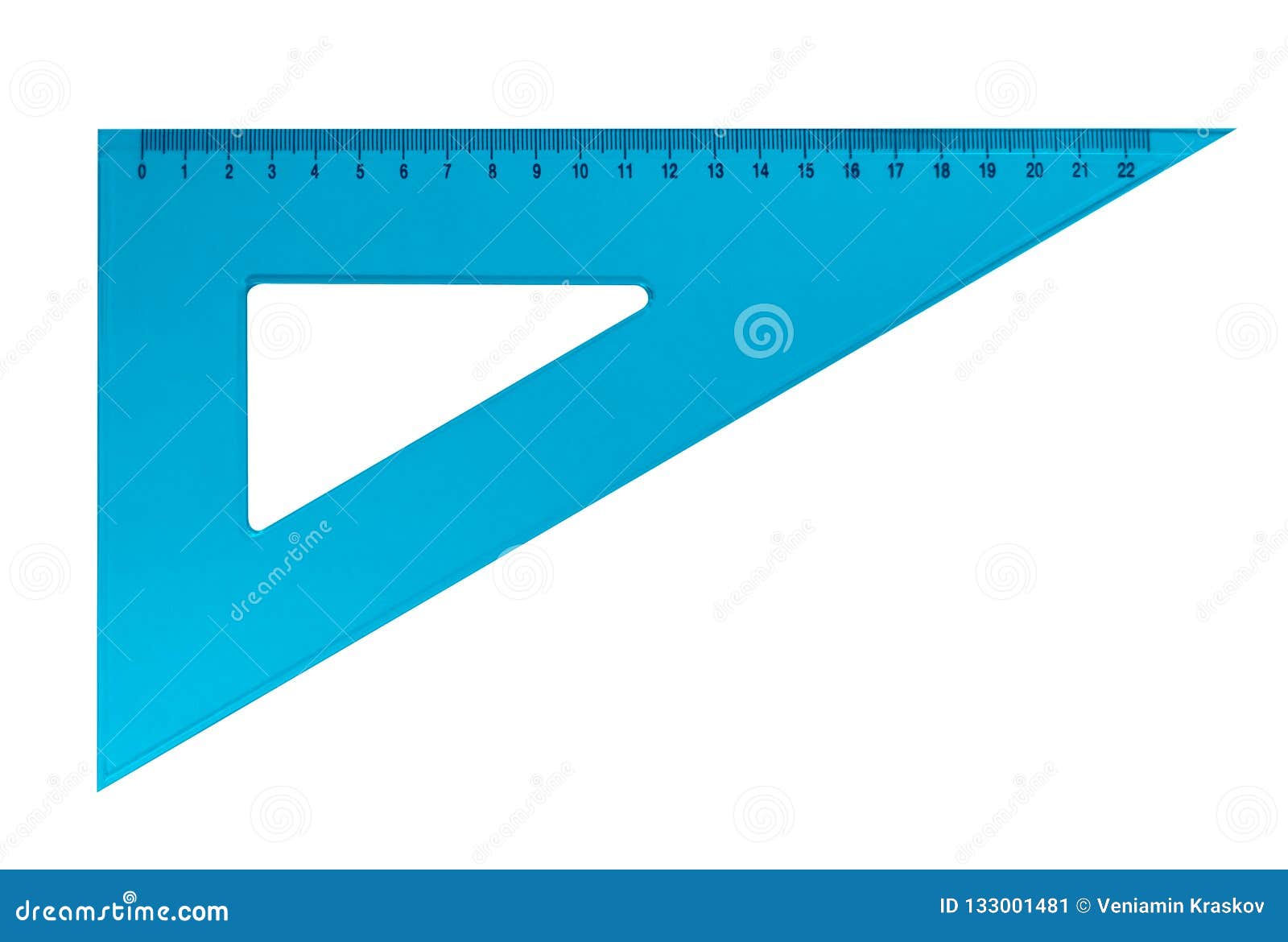 Plastic Triangular Ruler - Light Blue Stock Image - Image of ...