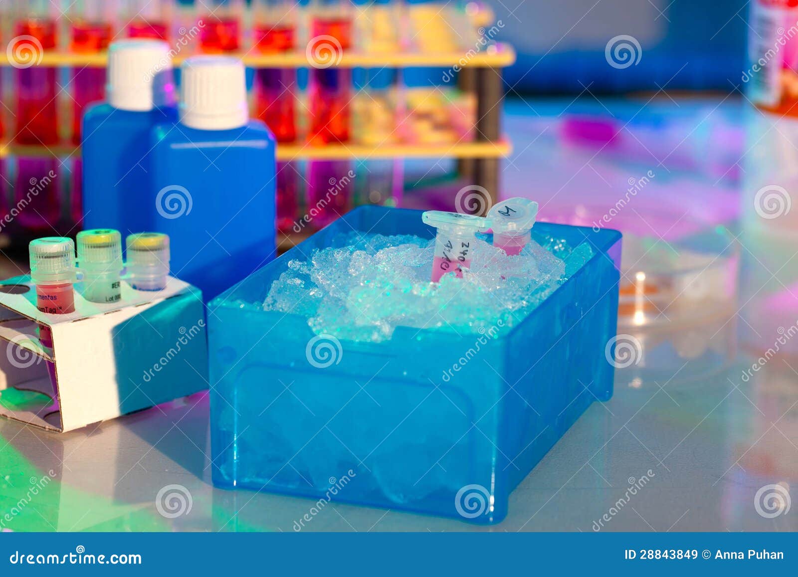 Plastic Tube in a Box Full of Ice Stock Image - Image of blood, freeze ...