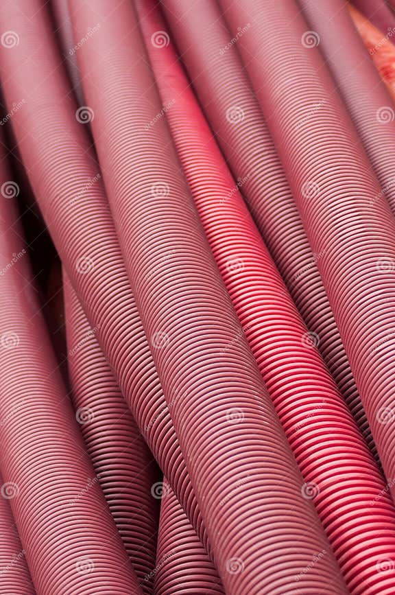 Plastic Tubes in Construction Site Stock Image - Image of color, object ...