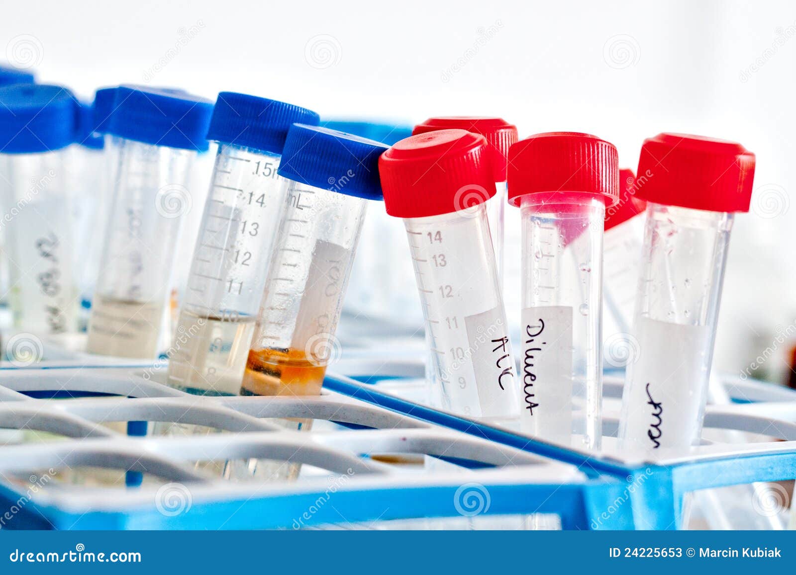 Plastic tubes with diluent stock image. Image of flask - 24225653