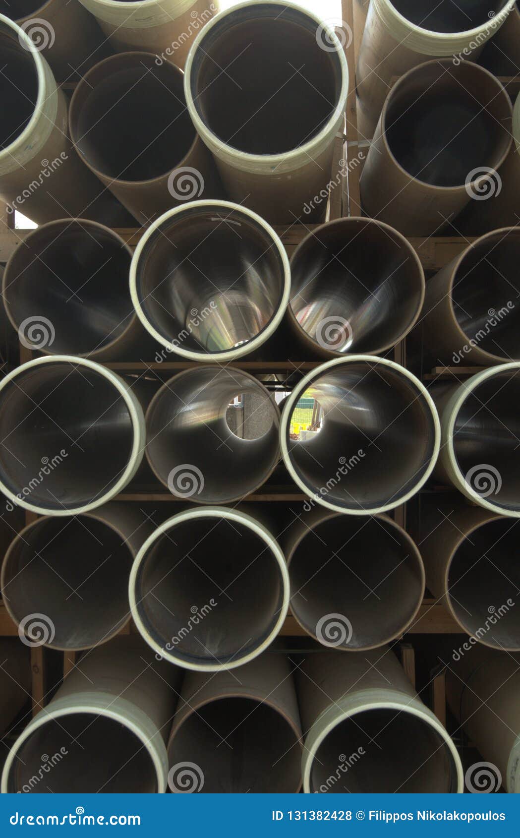 Plastic tubes stack pile stock photo. Image of round - 131382428