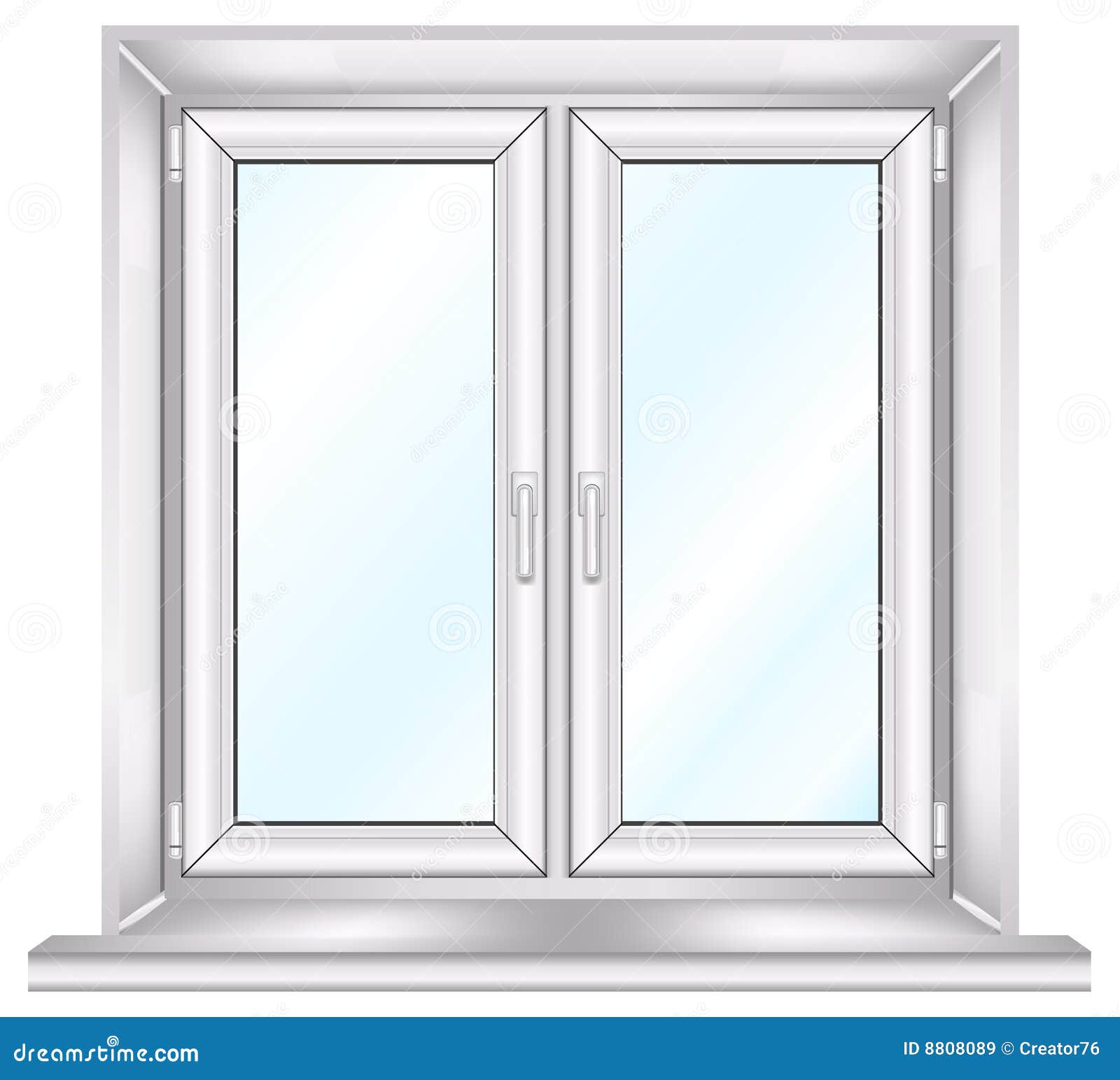 Plastic venster vector illustratie. Illustration of zaal - 8808089