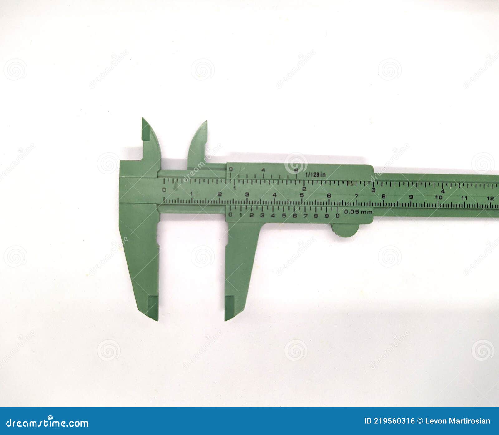 Plastic Vernier Caliper. One Plastic Vernier Caliper on White ...