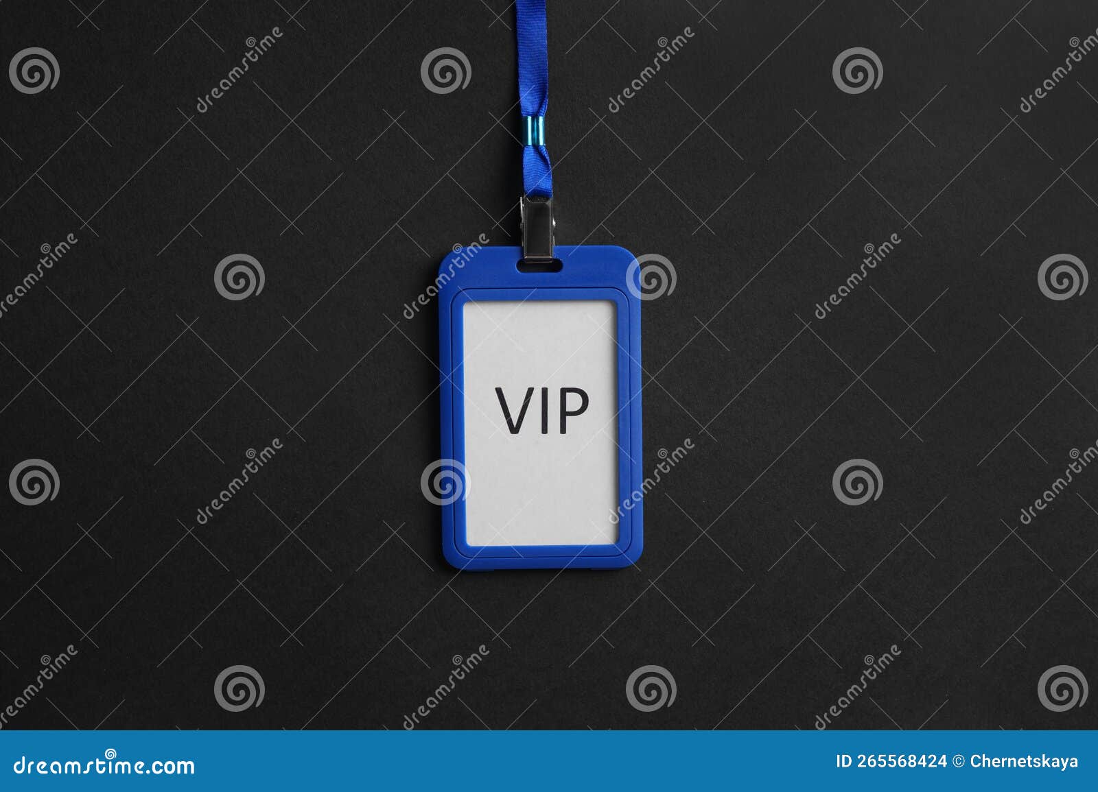 Plastic Vip Badge on Black Background, Top View Stock Photo - Image of ...