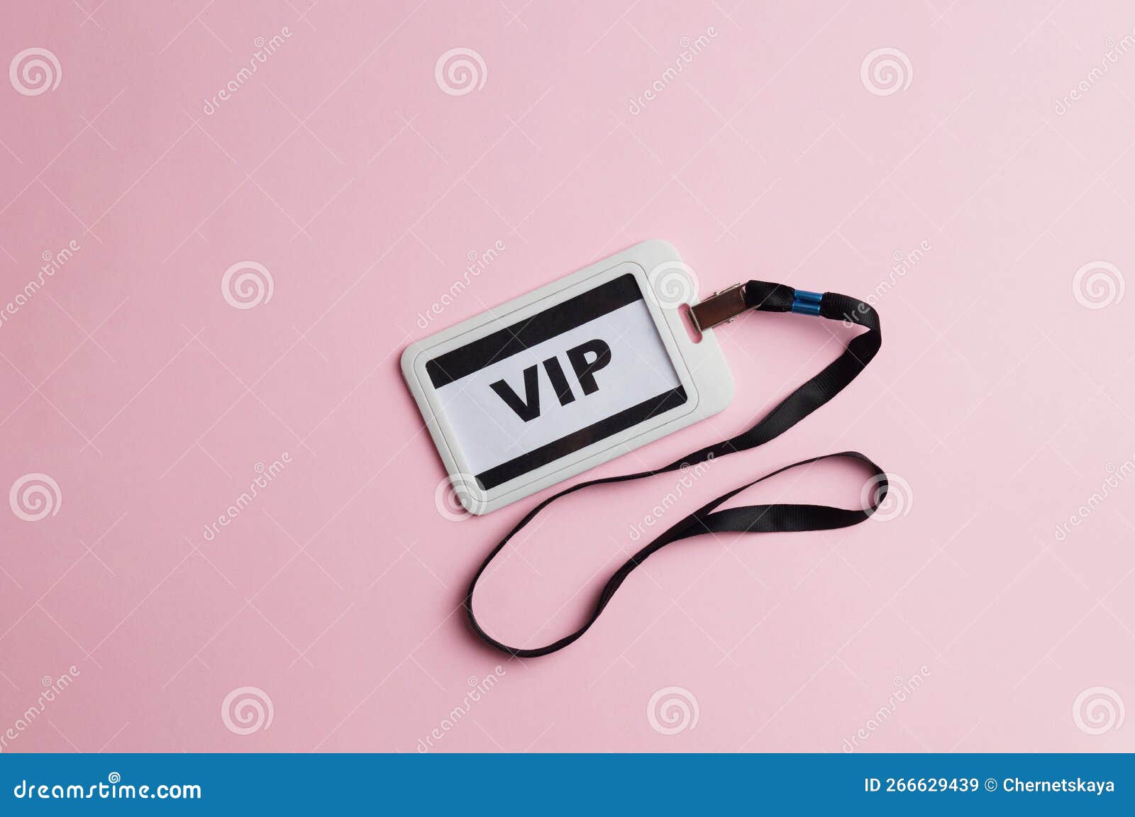 Plastic Vip Badge on Pale Pink Background, Top View Stock Image - Image ...